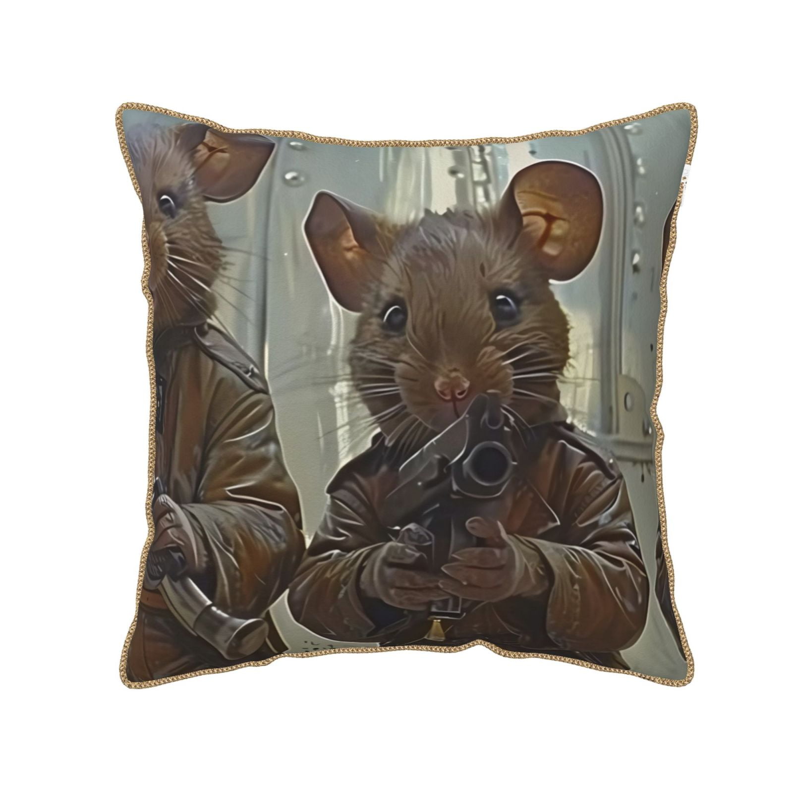 Fotbe Steampunk Space Mice Warriors Pattern Velvet Decorative Throw ...