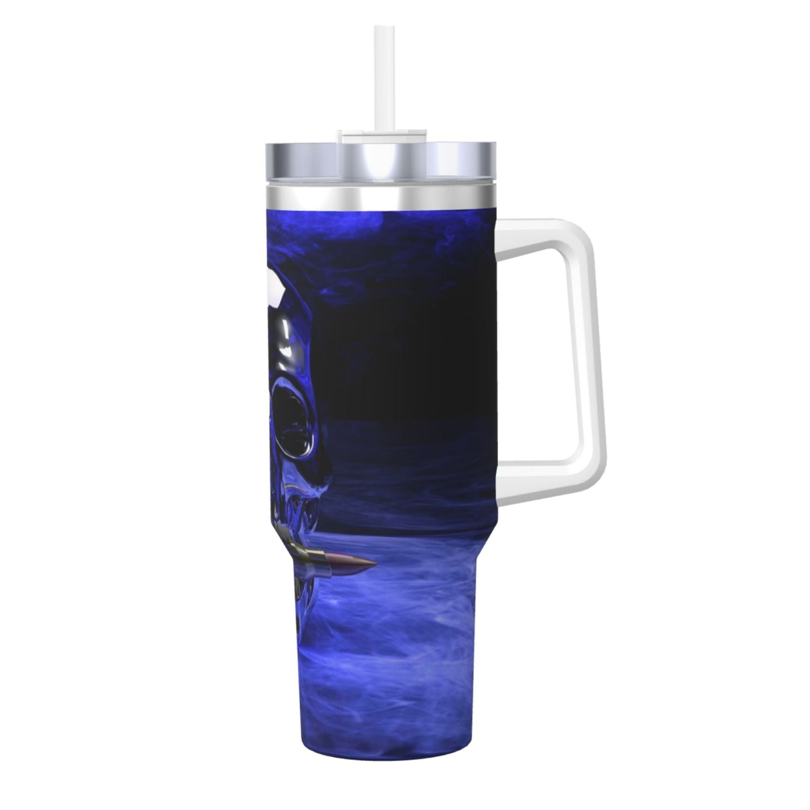 Fotbe Steel Skull Pattern 40oz Ice Bully With Handle And Straw ...