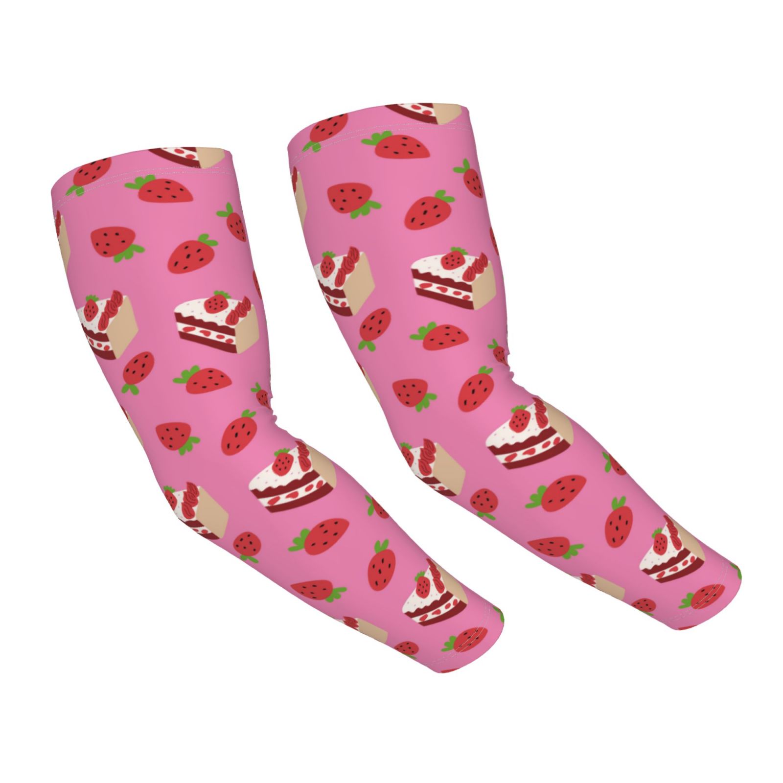 Fotbe Strawberry Cake UV Sun Protection Arm Sleeves - Tattoo Cover Up ...