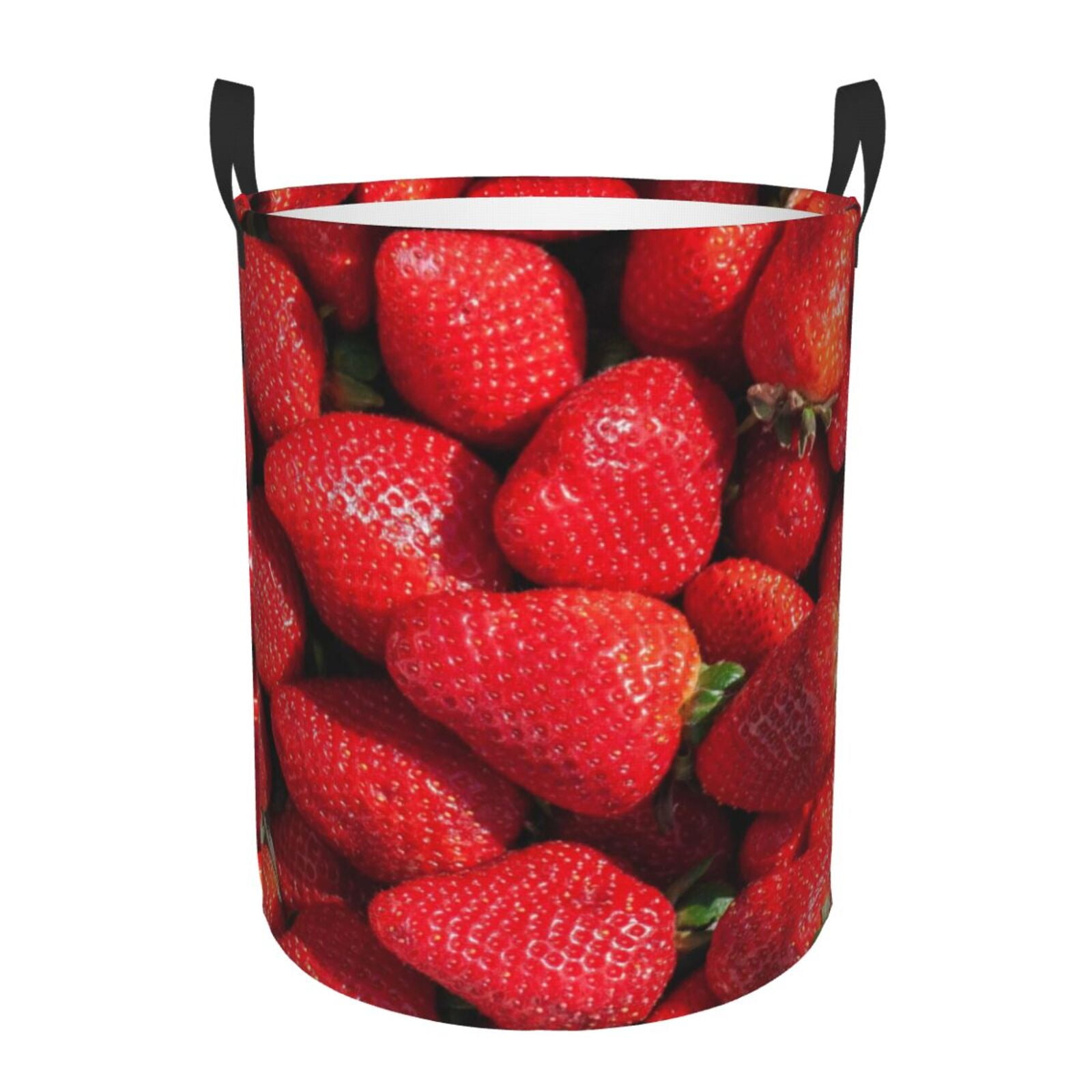 Fotbe Strawberry Red Laundry Basket with Handles, Waterproof Large ...