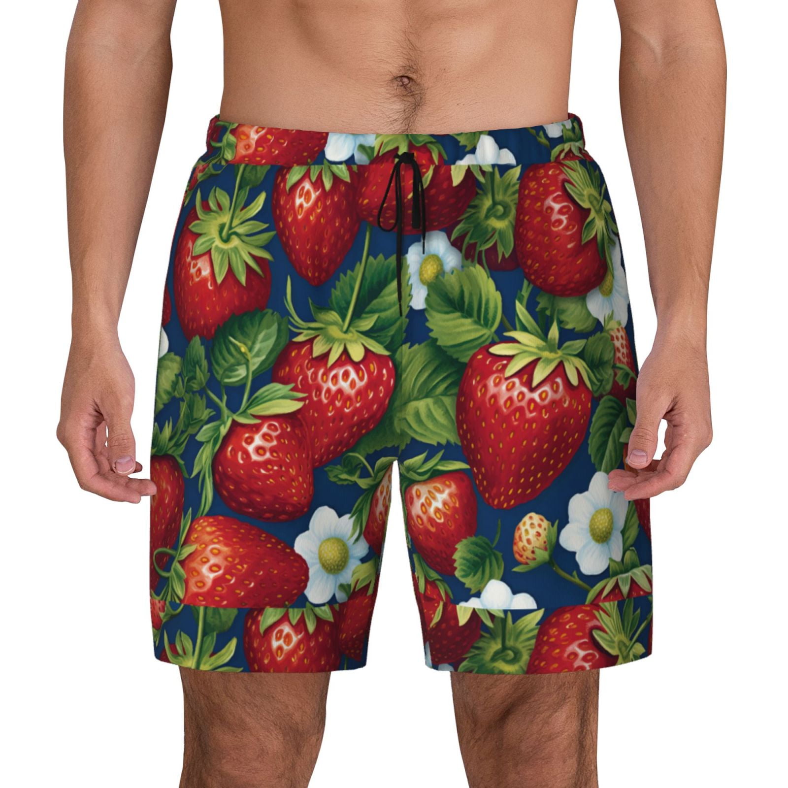Fotbe Strawberry2 Men’s Swim Trunks Quick Dry Swim Shorts Board Shorts ...