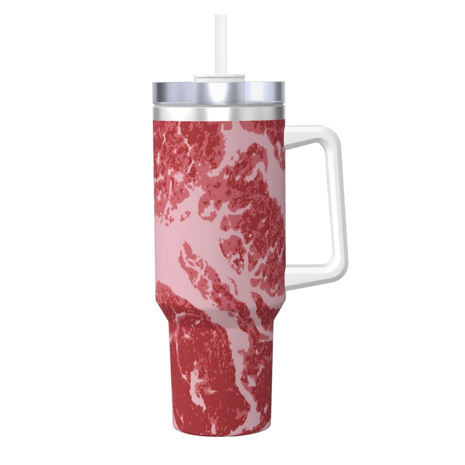 Fotbe Striped Meat Pattern 40oz Ice Bully With Handle And Straw ...