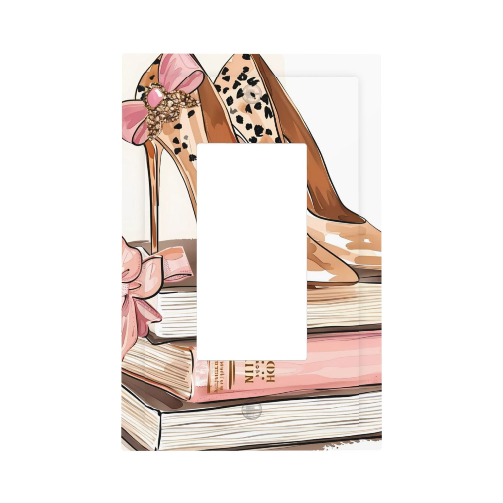 Fotbe Stylish High Heels On Books Print Duplex Receptacle Wall Plate, 1 ...