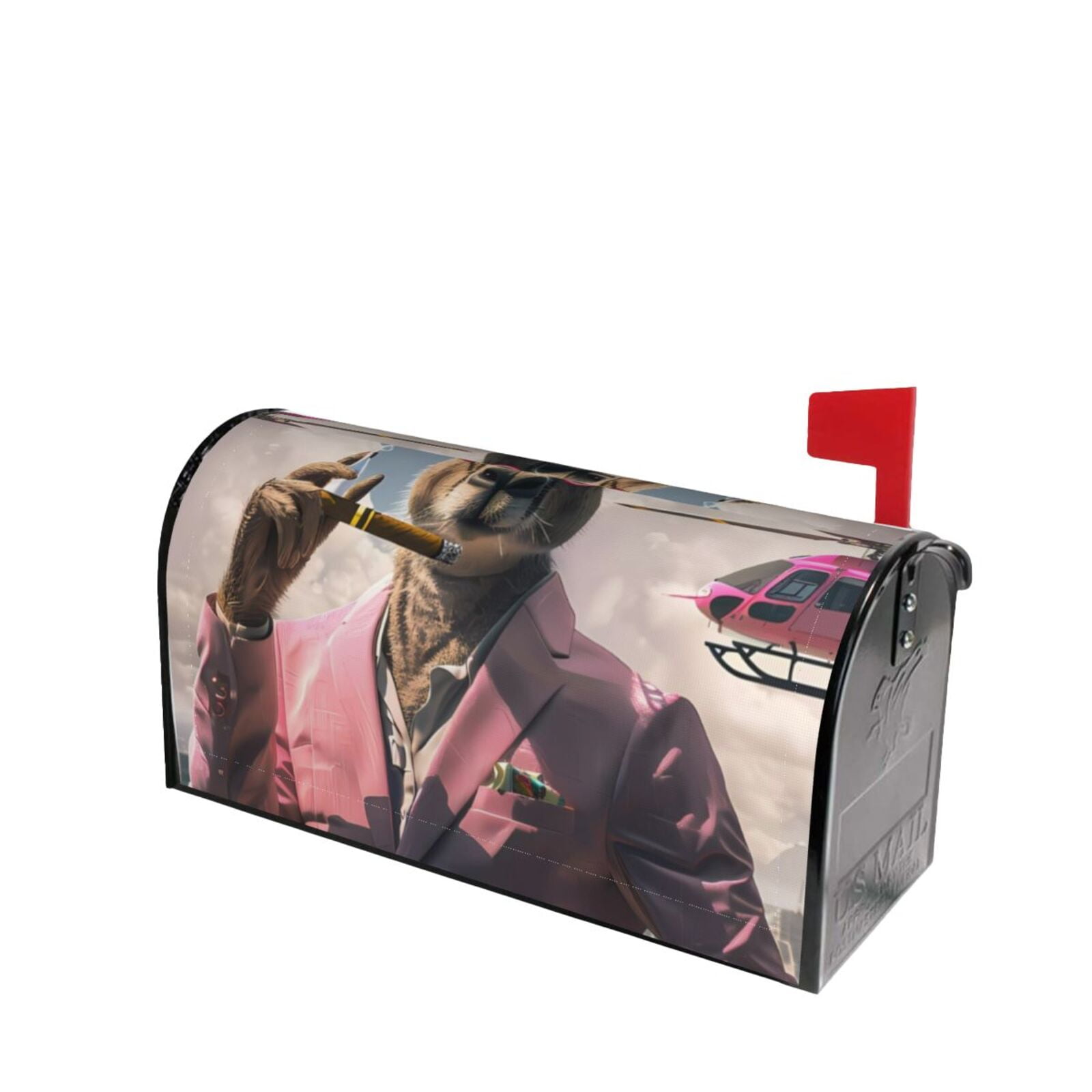 Fotbe Stylish Kangaroo In Suit Mailbox Covers Post Letter Box Cover ...