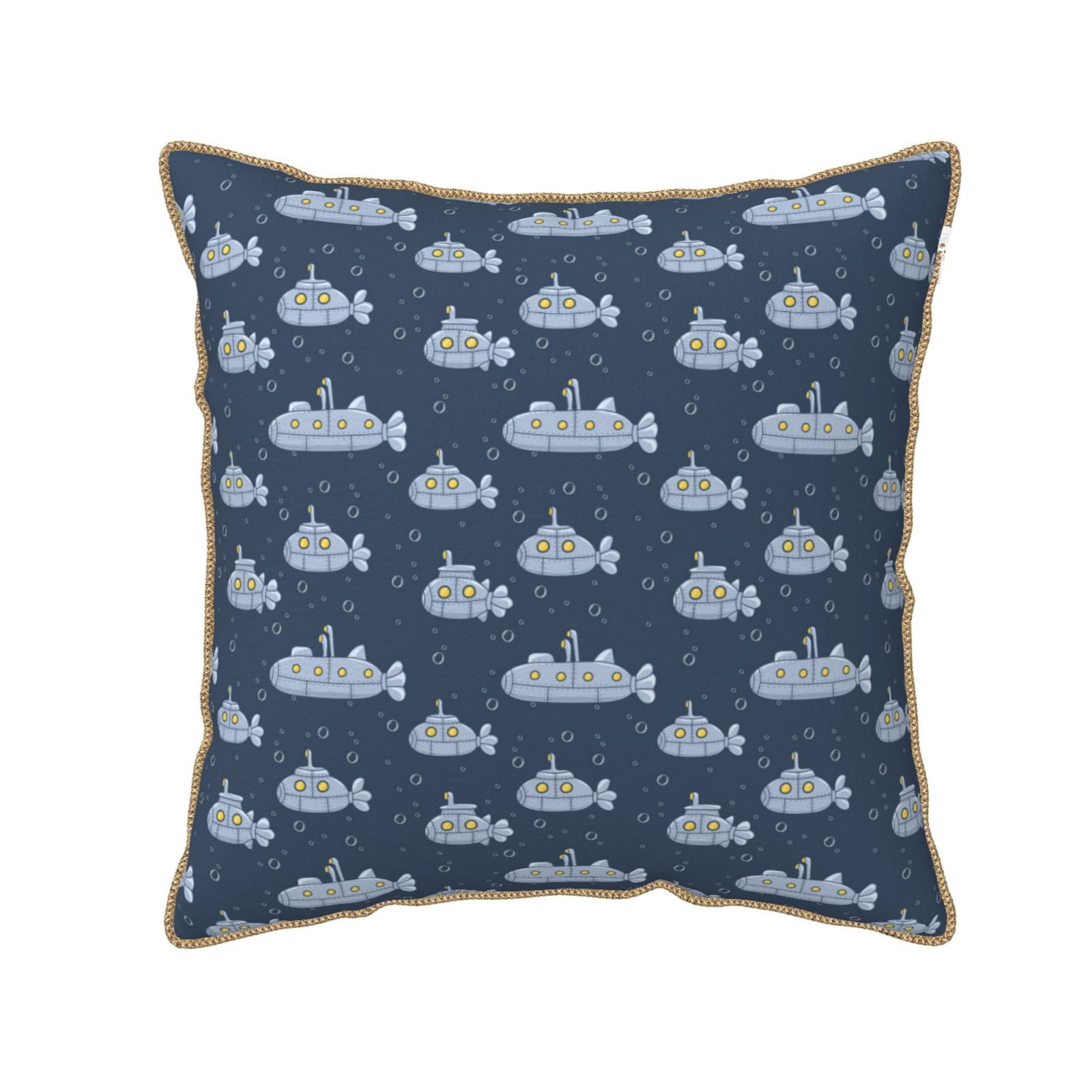 Fotbe Submarine With Periscope Pattern Velvet Decorative Throw Pillow ...