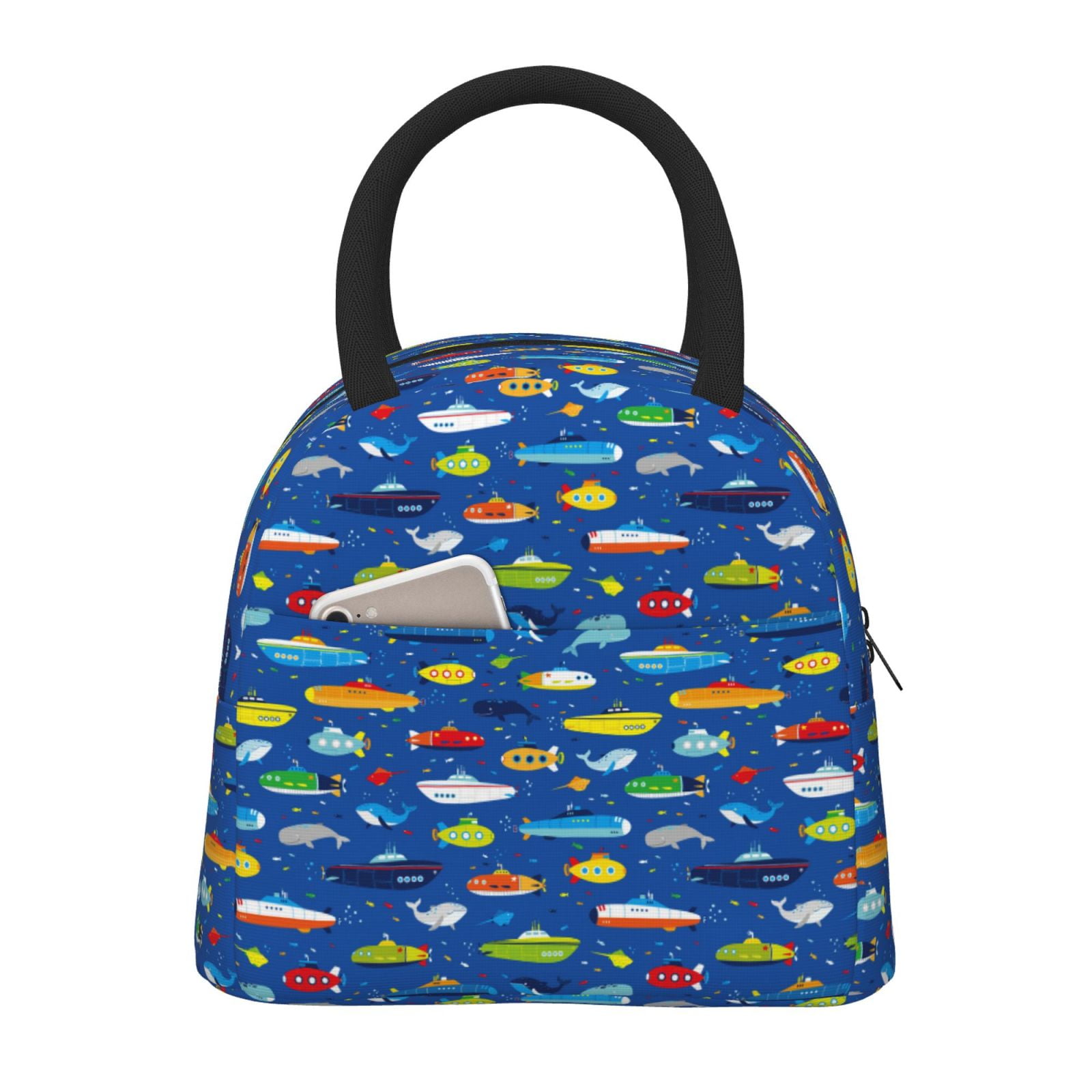 Fotbe Submarines And Whales Pattern Lunch Bag, Insulated Lunch Box ...