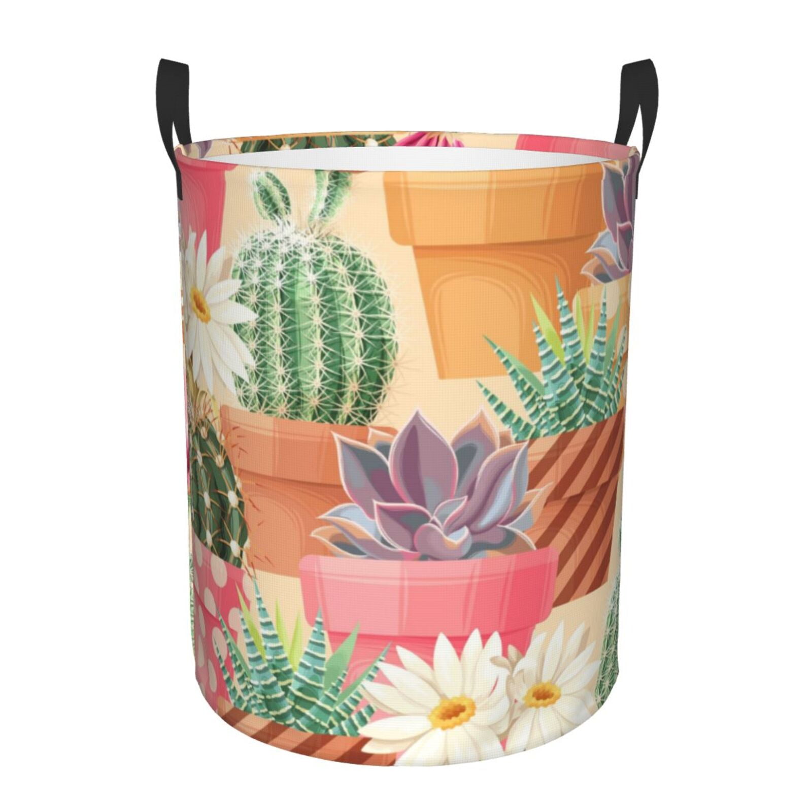Fotbe Succulent And Cactus Laundry Basket with Handles, Waterproof ...