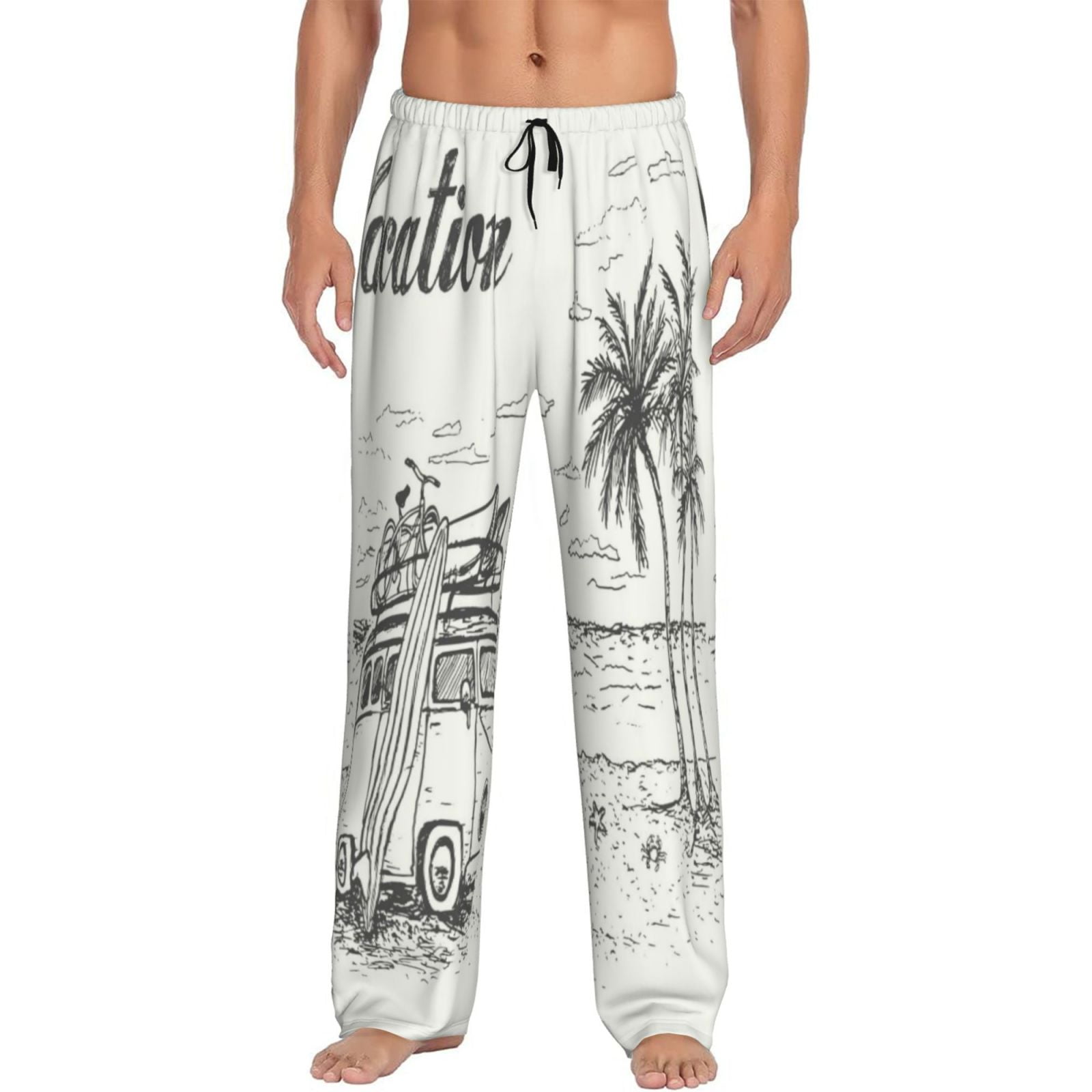 Fotbe Summer Vacation Scene With Camping Van Men's Pajama Pants ...