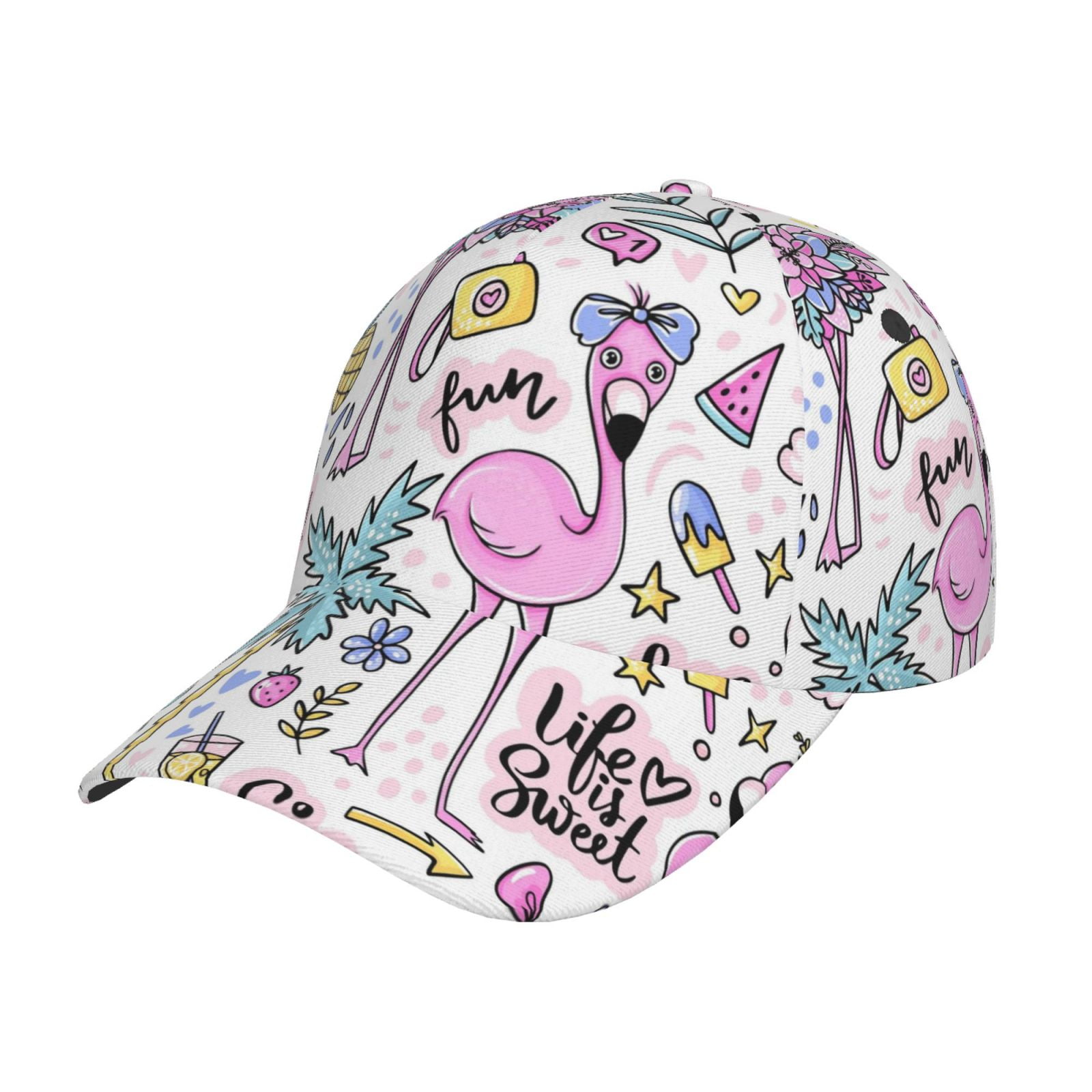 Fotbe Summer With Flamingo Baseball Cap, Summer With Flamingo Print Dad ...