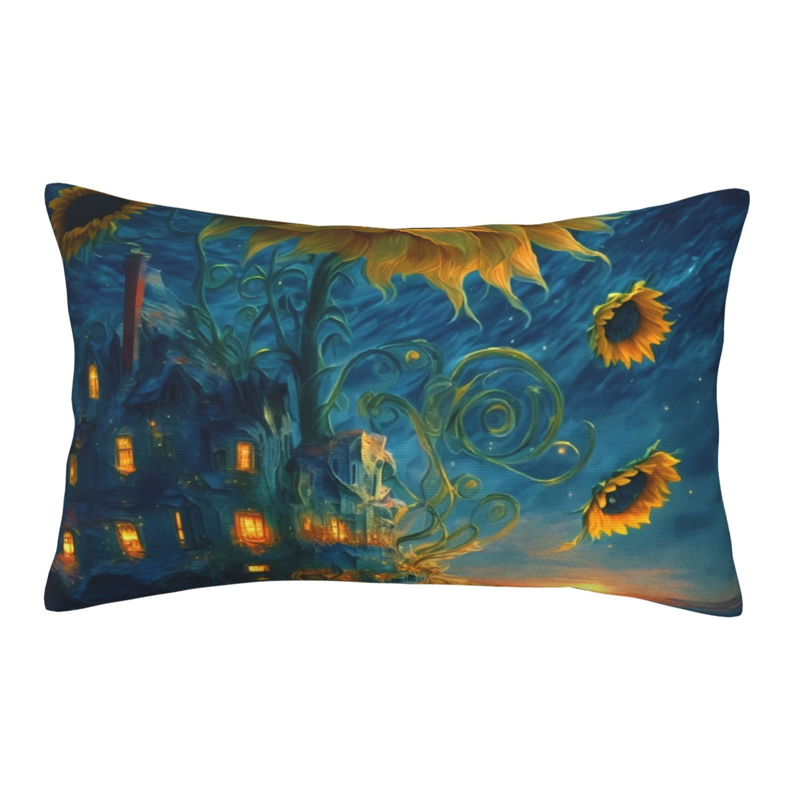 Fotbe Sunflower Castle Starry Sky Pillow Cases - Envelope Closure ...