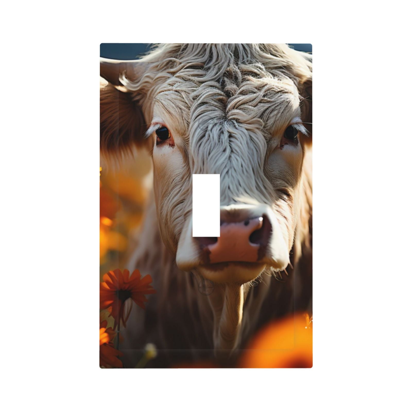 Fotbe Sunflower Cow In Flower Field Print Duplex Receptacle Wall Plate ...
