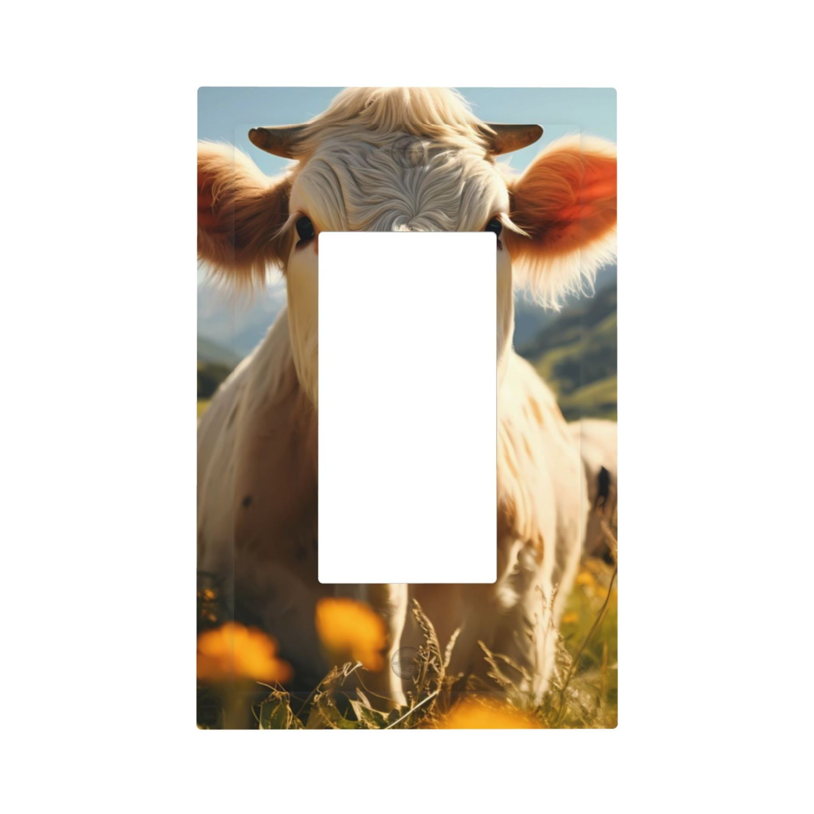 Fotbe Sunflower Cow Pasture Print Duplex Receptacle Wall Plate, 1-Gang ...