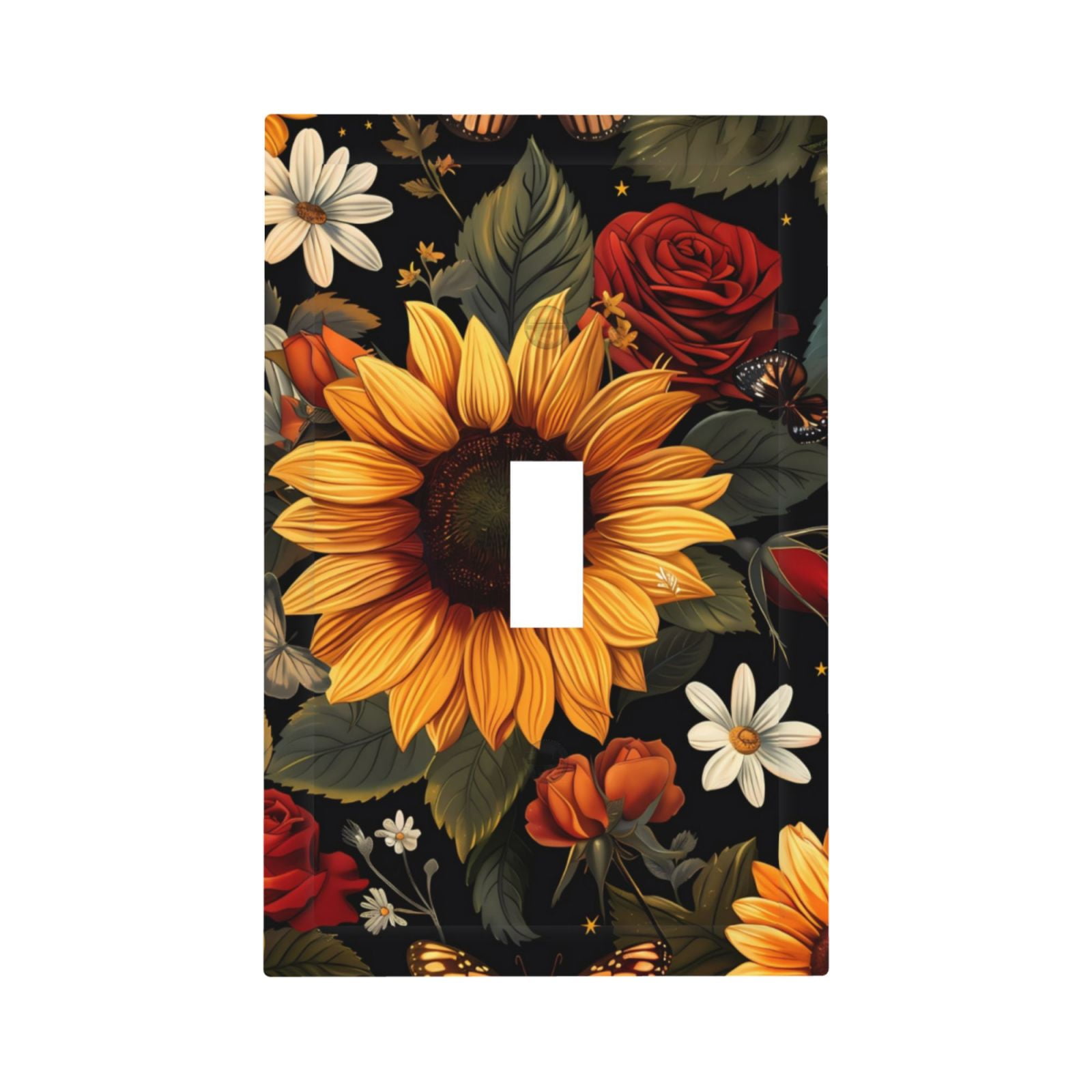 Fotbe Sunflower Floral Butterfly Print Duplex Receptacle Wall Plate, 1 ...