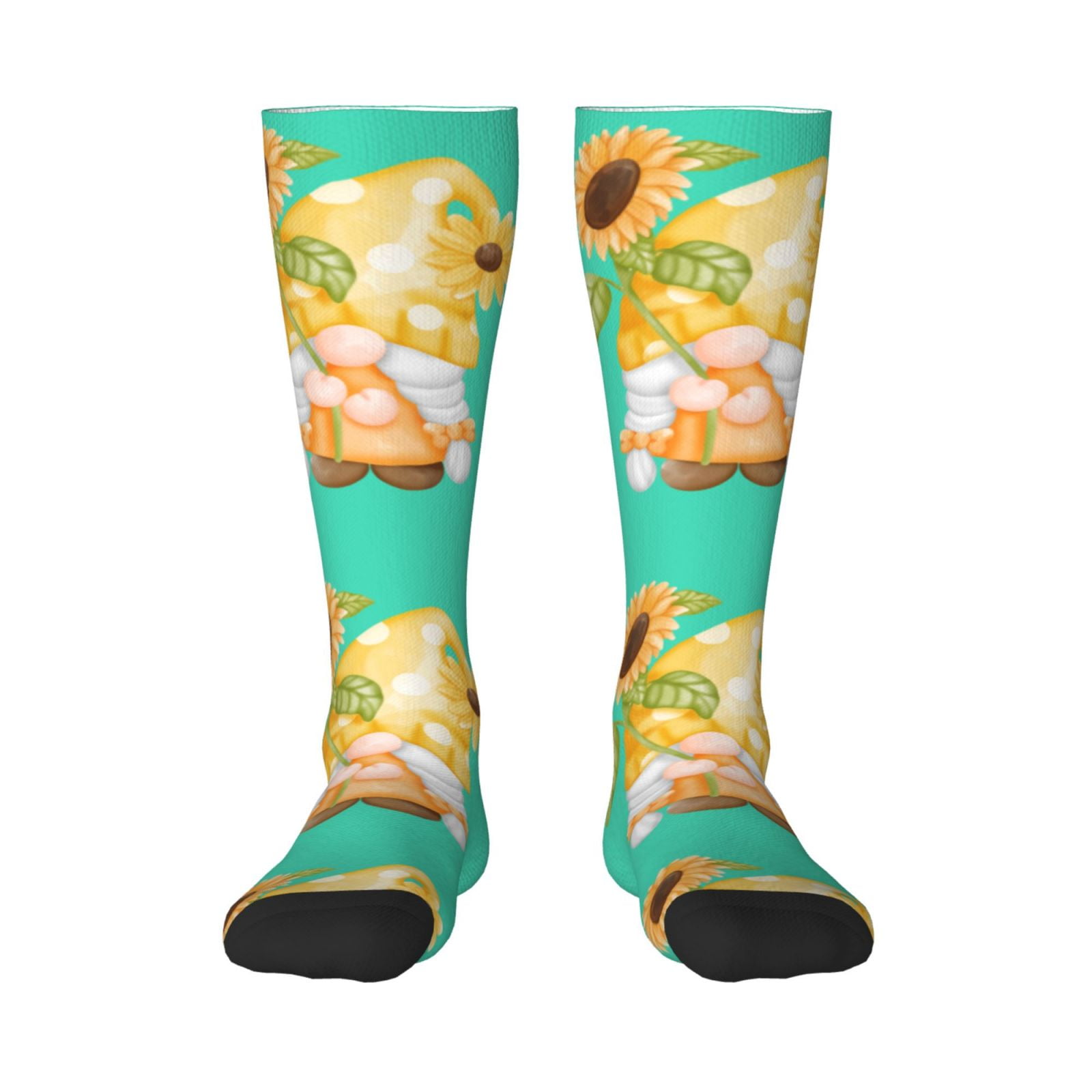 Fotbe Sunflower Gnomes 3 print Women's Men's Novelty Crew Socks Cotton ...