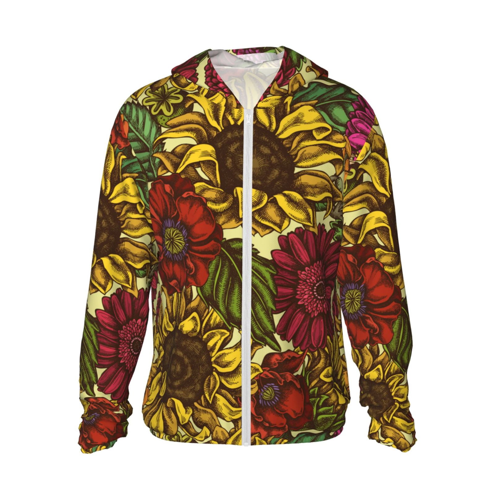 Fotbe Sunflower Men's Women's UPF 50+ Sun Protection Jacket Hooded ...