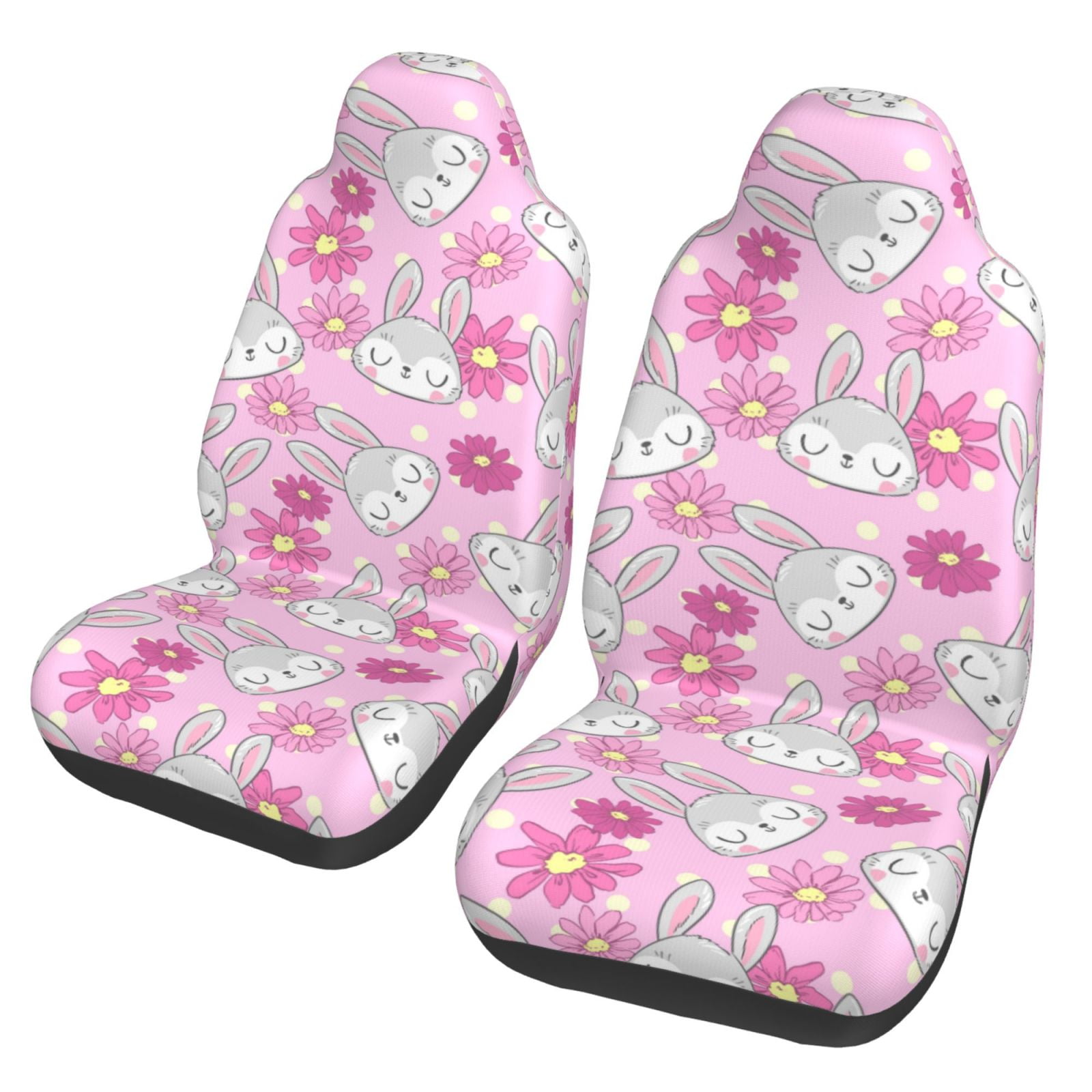 Fotbe Sunflower Rabbit Pattern Automotive Seat Covers for Cars Trucks ...