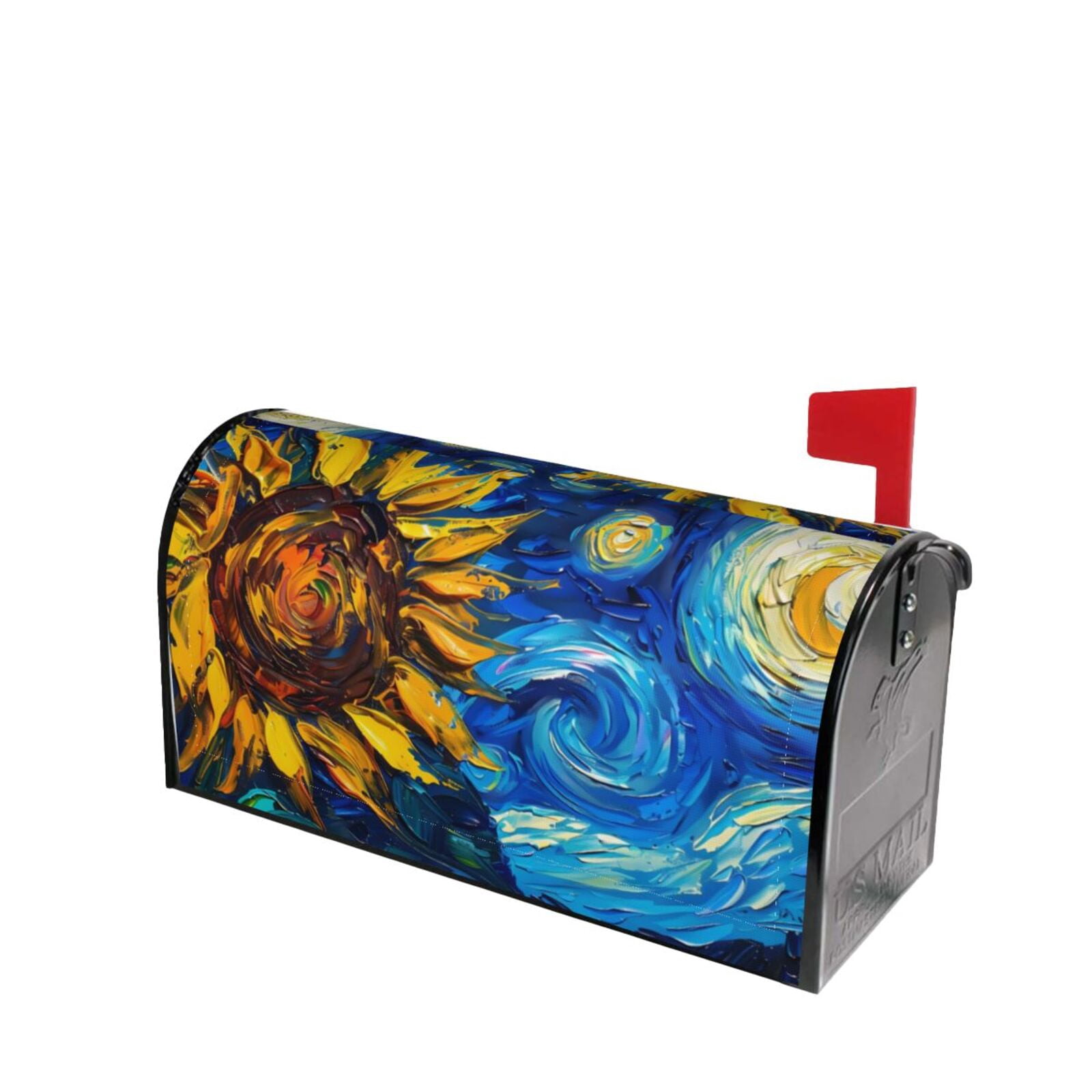 Fotbe Sunflower Starry Night Vibes Mailbox Covers Post Letter Box Cover ...