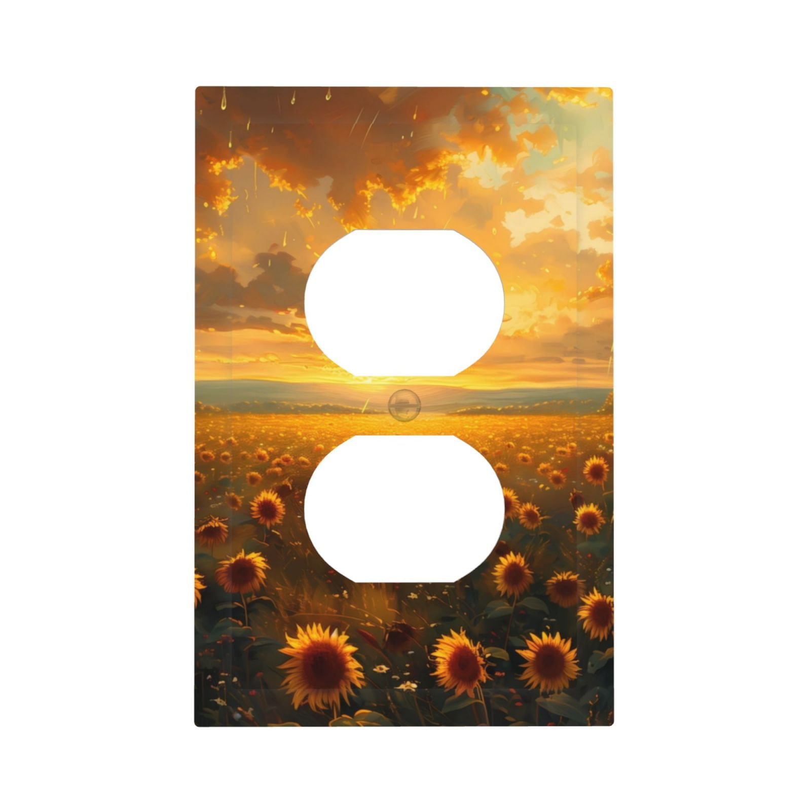 Fotbe Sunflower Sunset Rainfall Print Duplex Receptacle Wall Plate, 1 ...