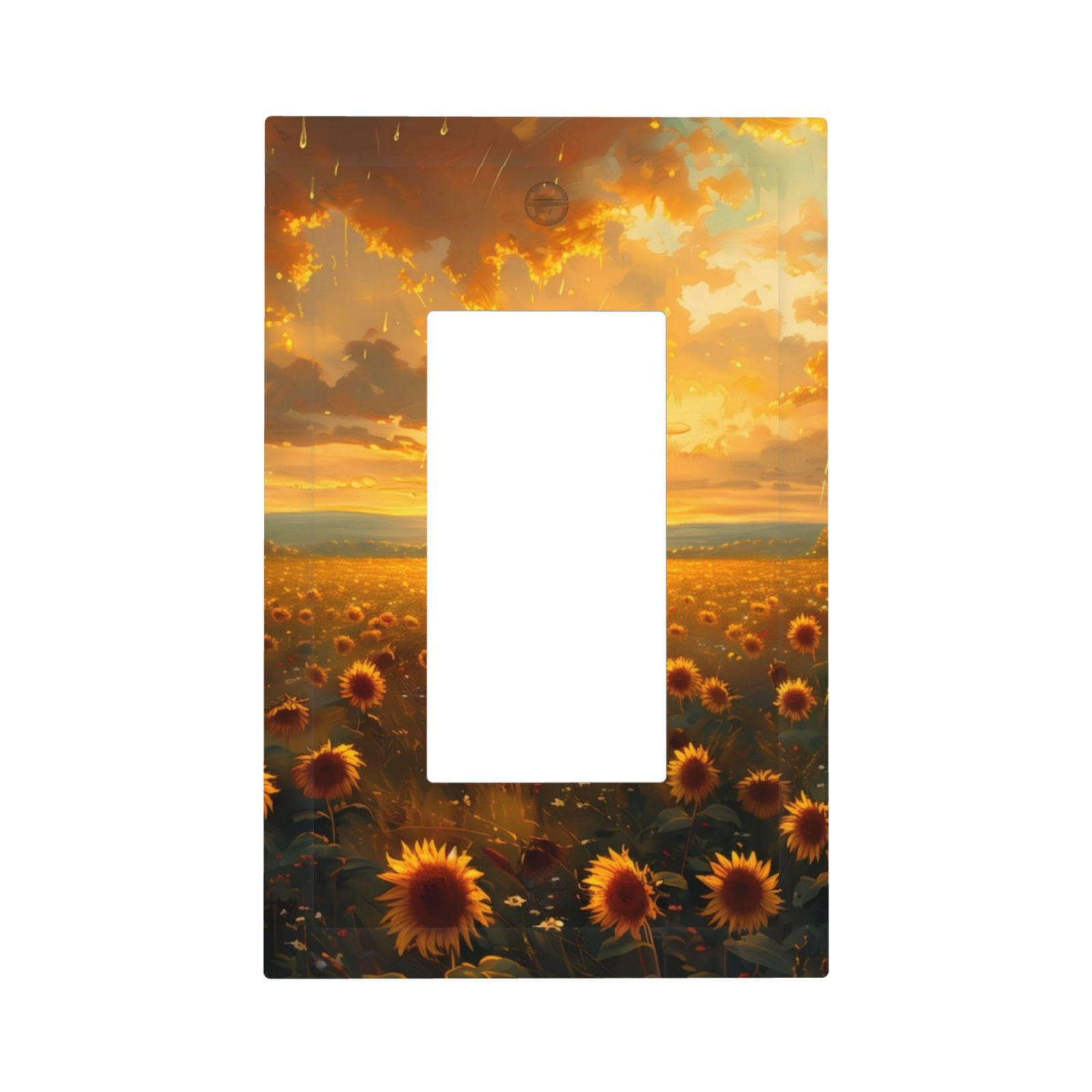 Fotbe Sunflower Sunset Rainfall Print Duplex Receptacle Wall Plate, 1 ...