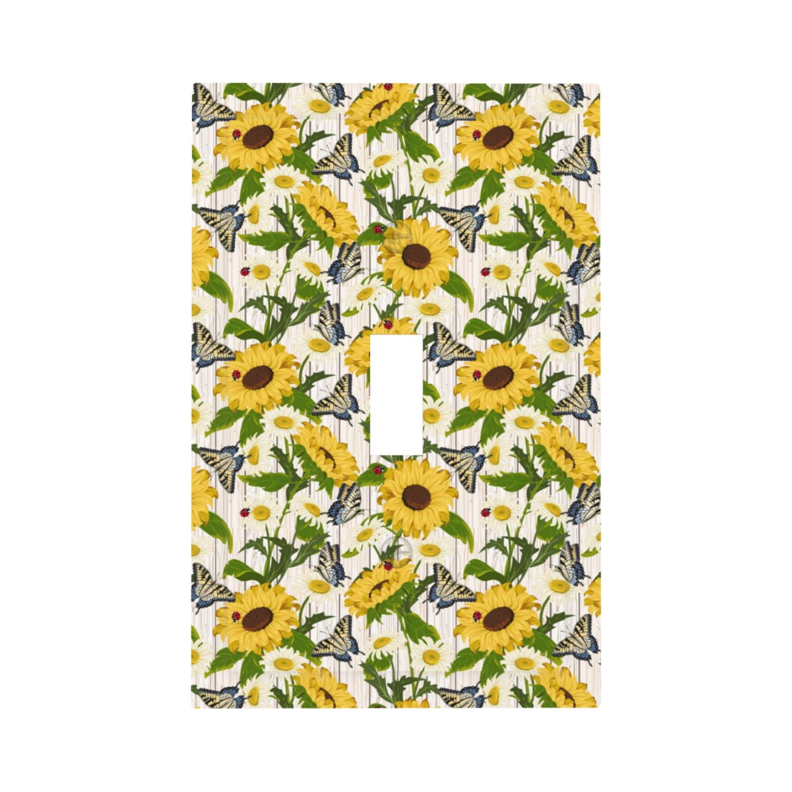 Fotbe Sunflowers And Butterflies Print Duplex Receptacle Wall Plate, 1 ...