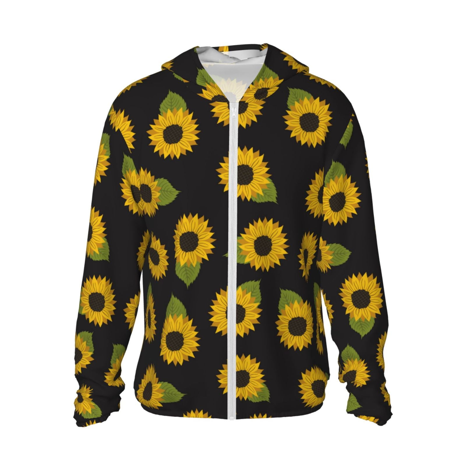 Fotbe Sunflowers Men's Women's UPF 50+ Sun Protection Jacket Hooded ...