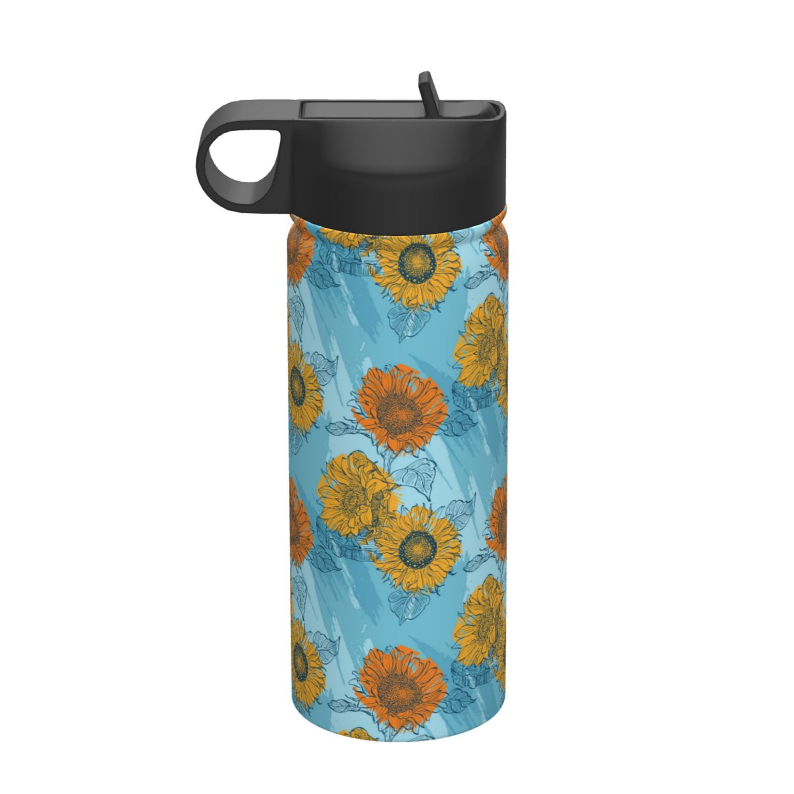 Fotbe Sunflowers Pattern 18oz Sports Insulated Kettle Stainless Steel ...