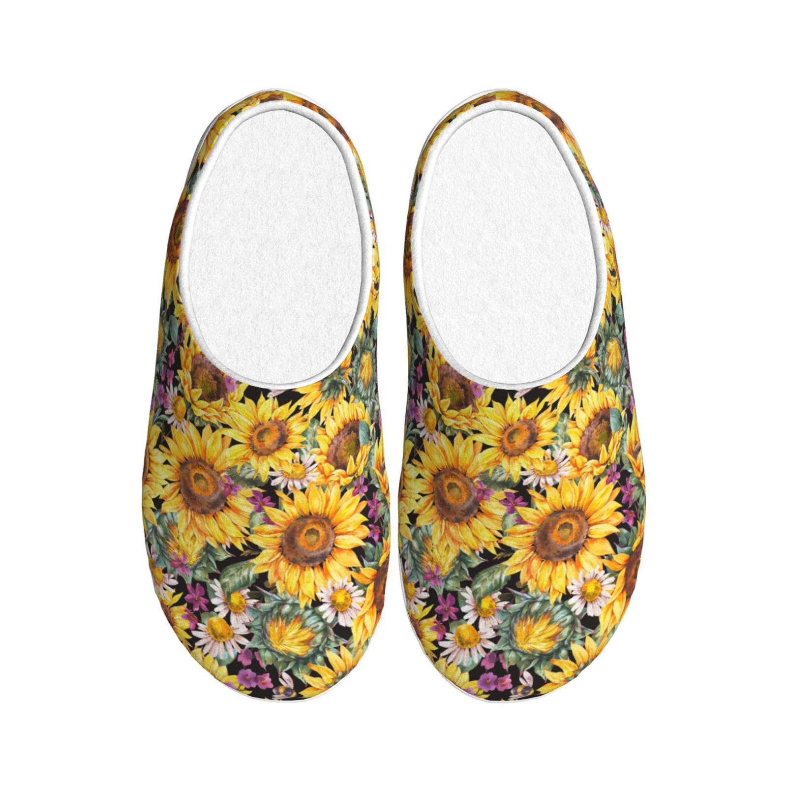 Fotbe Sunflowers Vintage Pattern Women's Fuzzy Curly Fur Memory Foam ...
