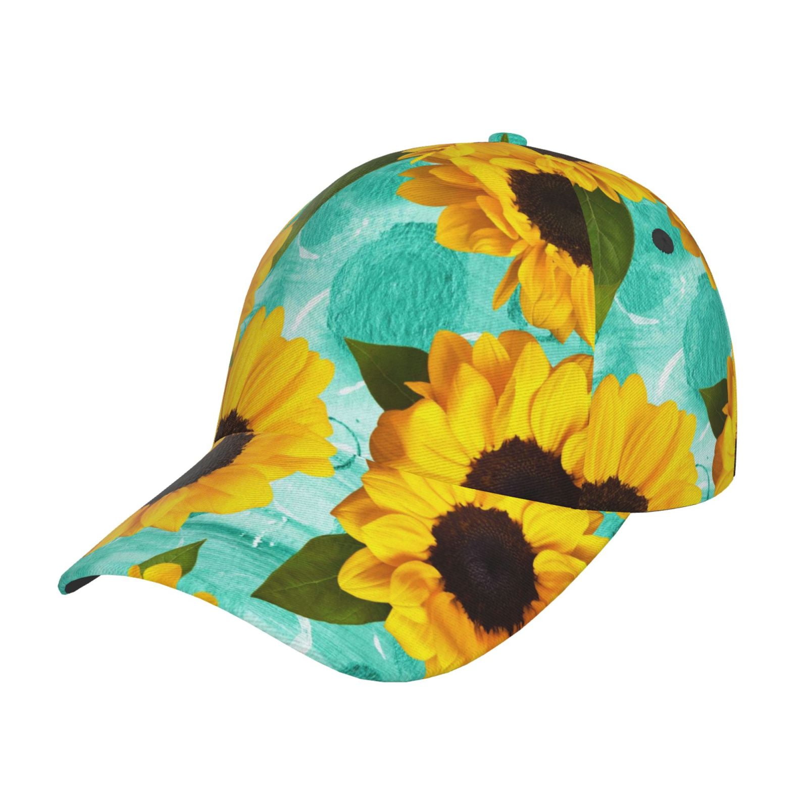 Fotbe Sunflowers With Green Leaves Baseball Cap, Sunflowers With Green ...