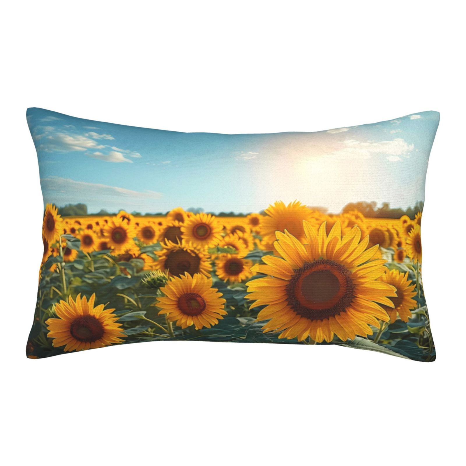 Fotbe Sunlit Sunflower Field Pillow Cases - Envelope Closure - Luxury ...