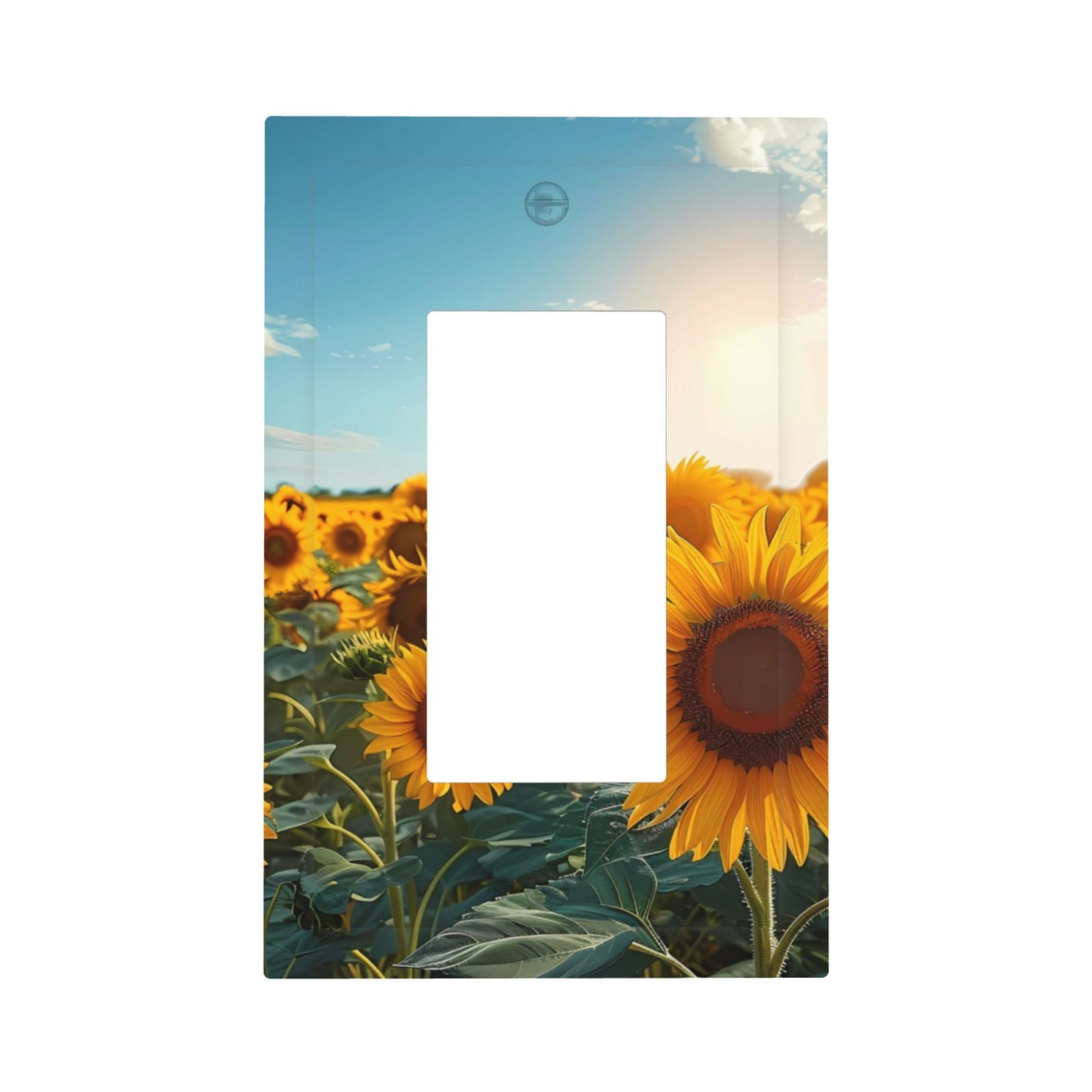 Fotbe Sunlit Sunflower Field Print Duplex Receptacle Wall Plate, 1-Gang ...