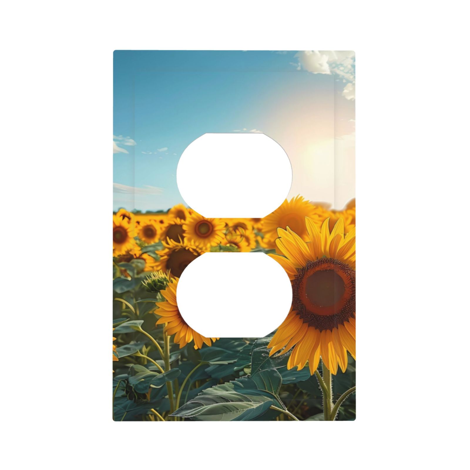 Fotbe Sunlit Sunflower Field Print Duplex Receptacle Wall Plate, 1-Gang ...