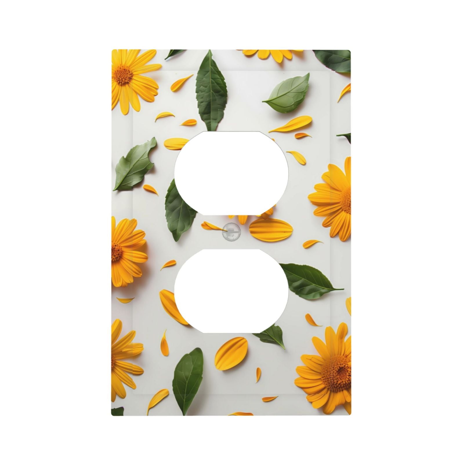 Fotbe Sunny Yellow SunFlower Print Duplex Receptacle Wall Plate, 1-Gang ...