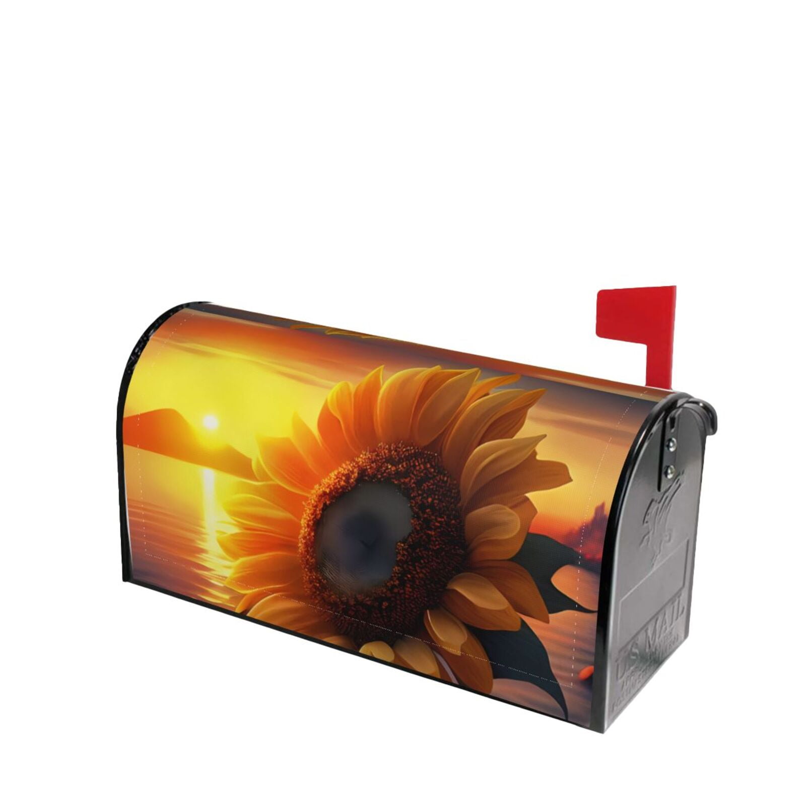 Fotbe Sunset Coast Sunflower Mailbox Covers Post Letter Box Cover ...