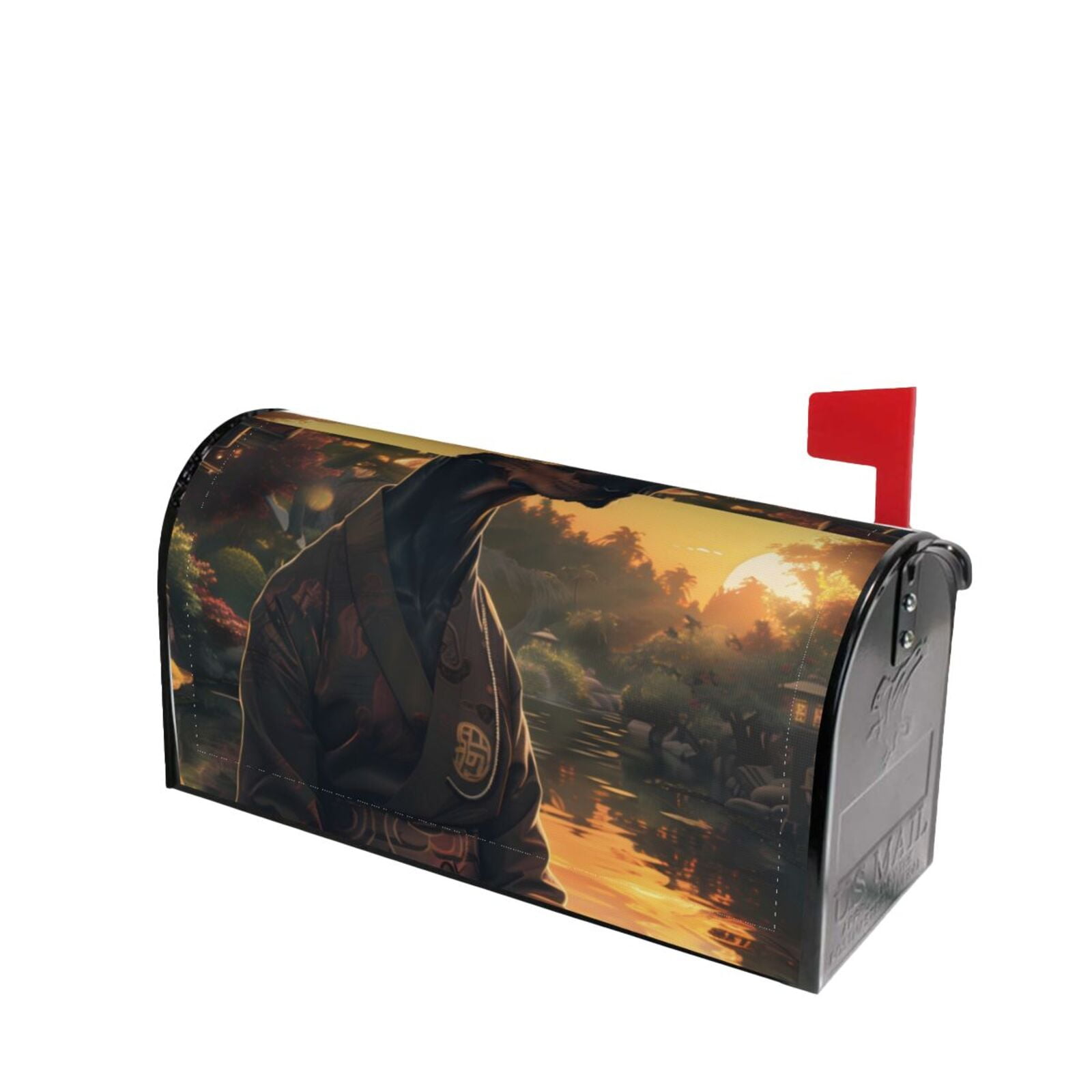 Fotbe Sunset Meditating Doberman Mailbox Covers Post Letter Box Cover ...
