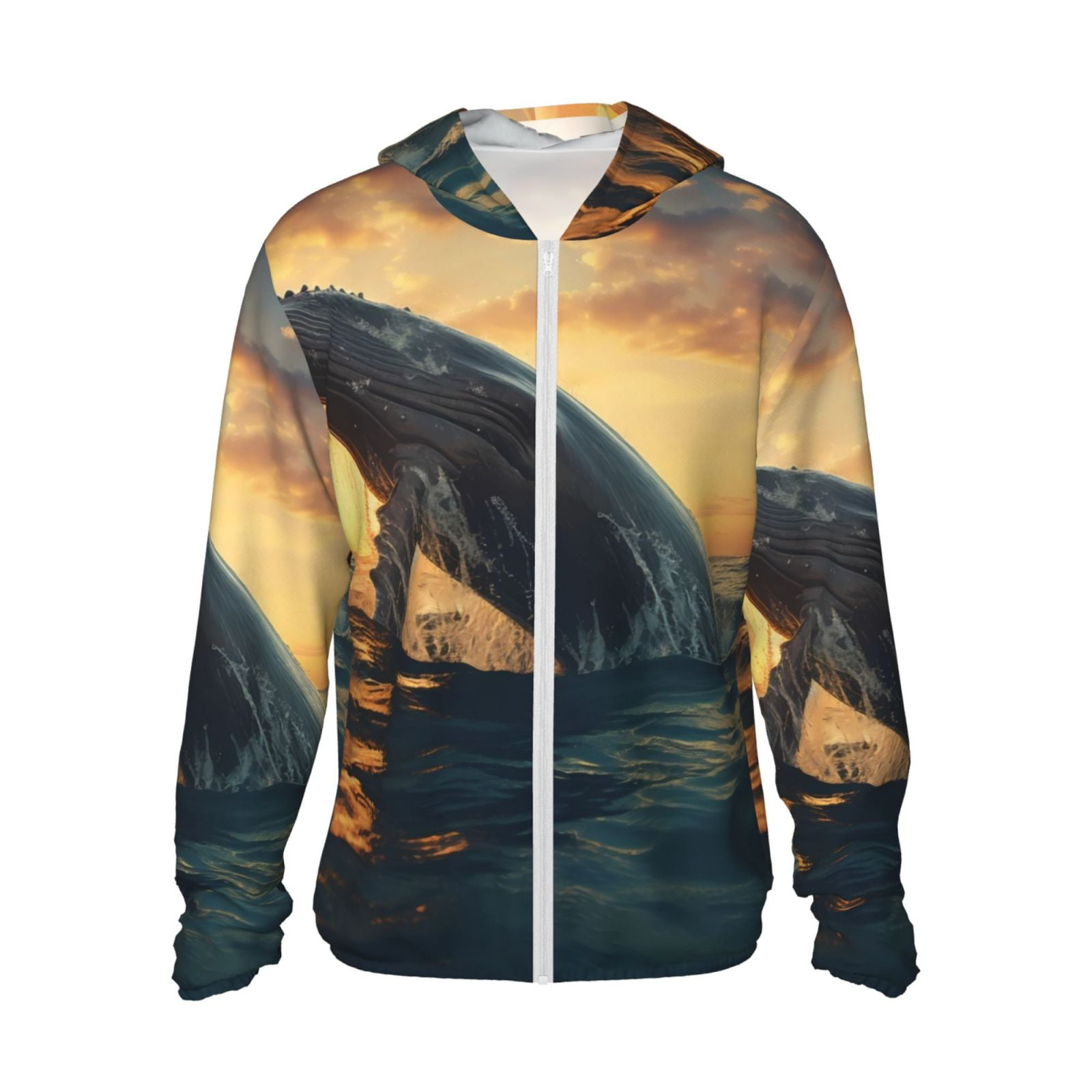 Fotbe Sunset Ocean Whale Men's Women's UPF 50+ Sun Protection Jacket ...