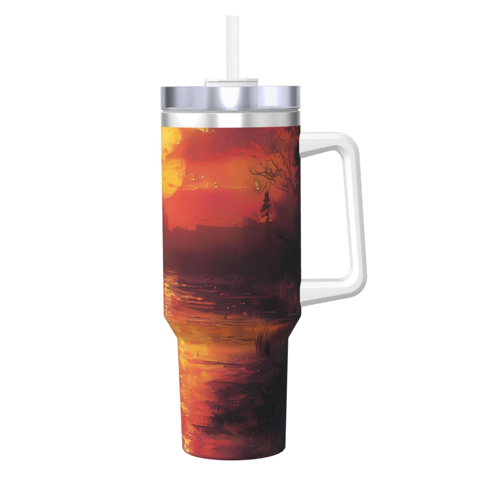 Fotbe Sunset River Western Cowboy Pattern 40oz Ice Bully With Handle ...