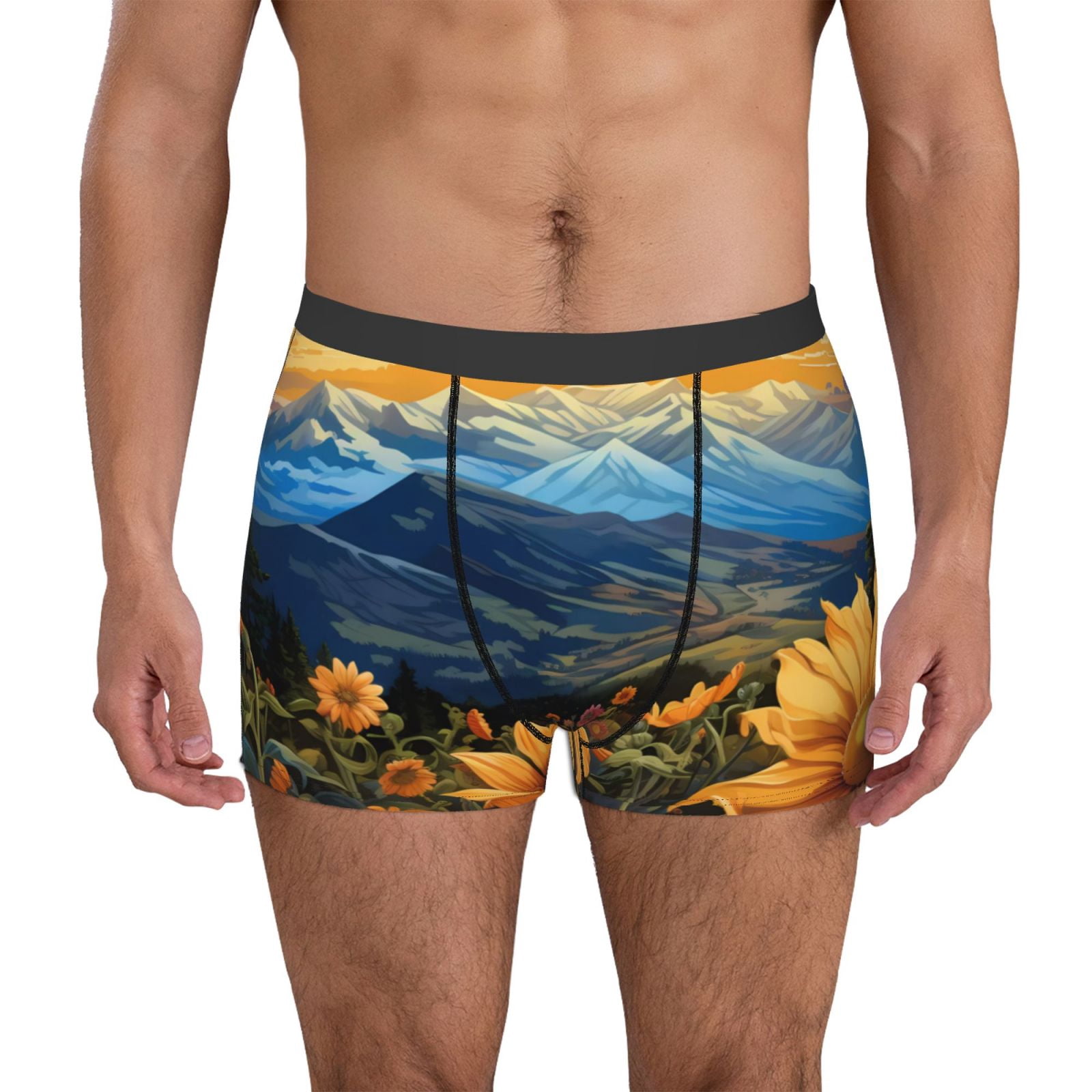 Fotbe Sunset Sky Sunflower Men’s Total Support Pouch Boxer Briefs, X ...