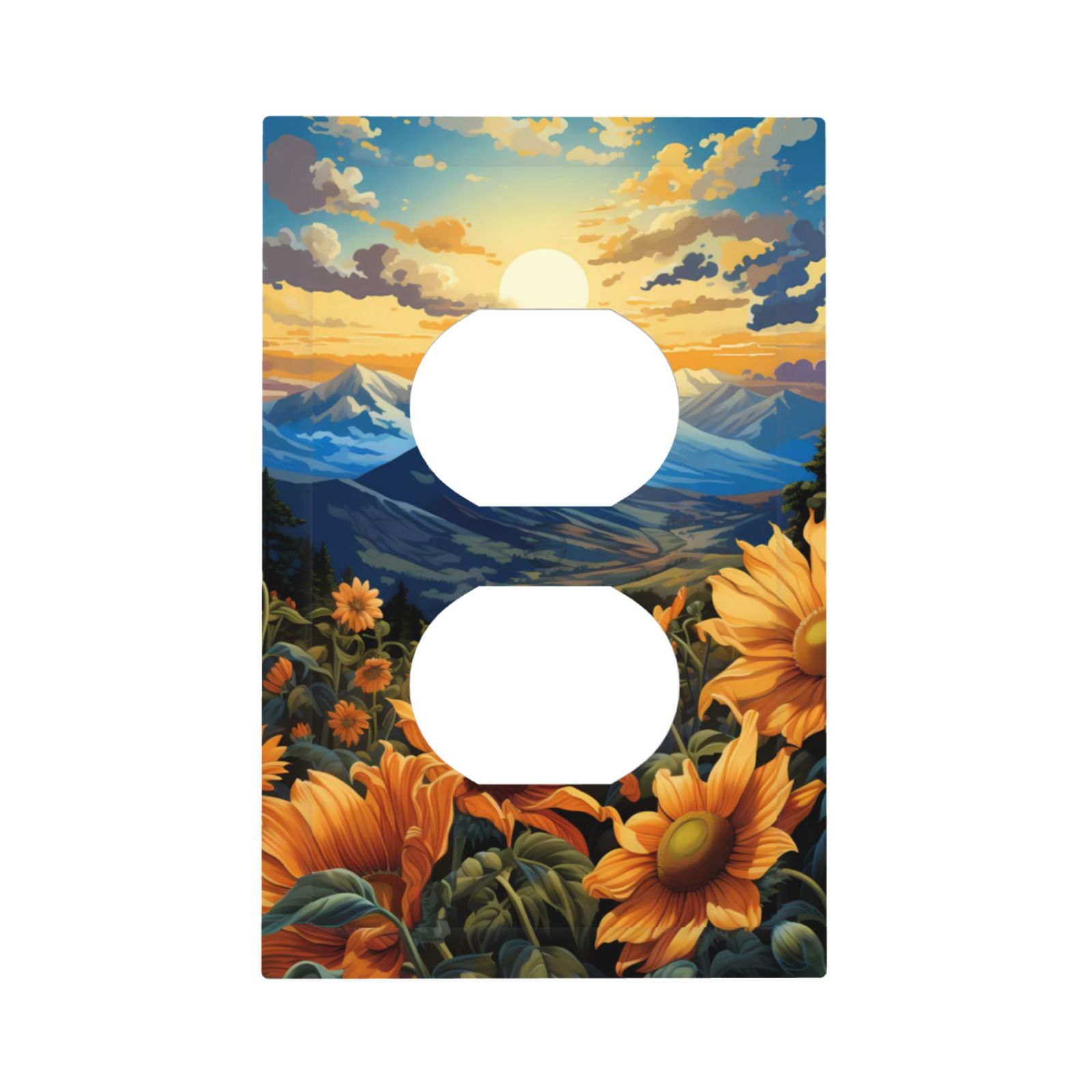 Fotbe Sunset Sky Sunflower Print Duplex Receptacle Wall Plate, 1-Gang 5 ...