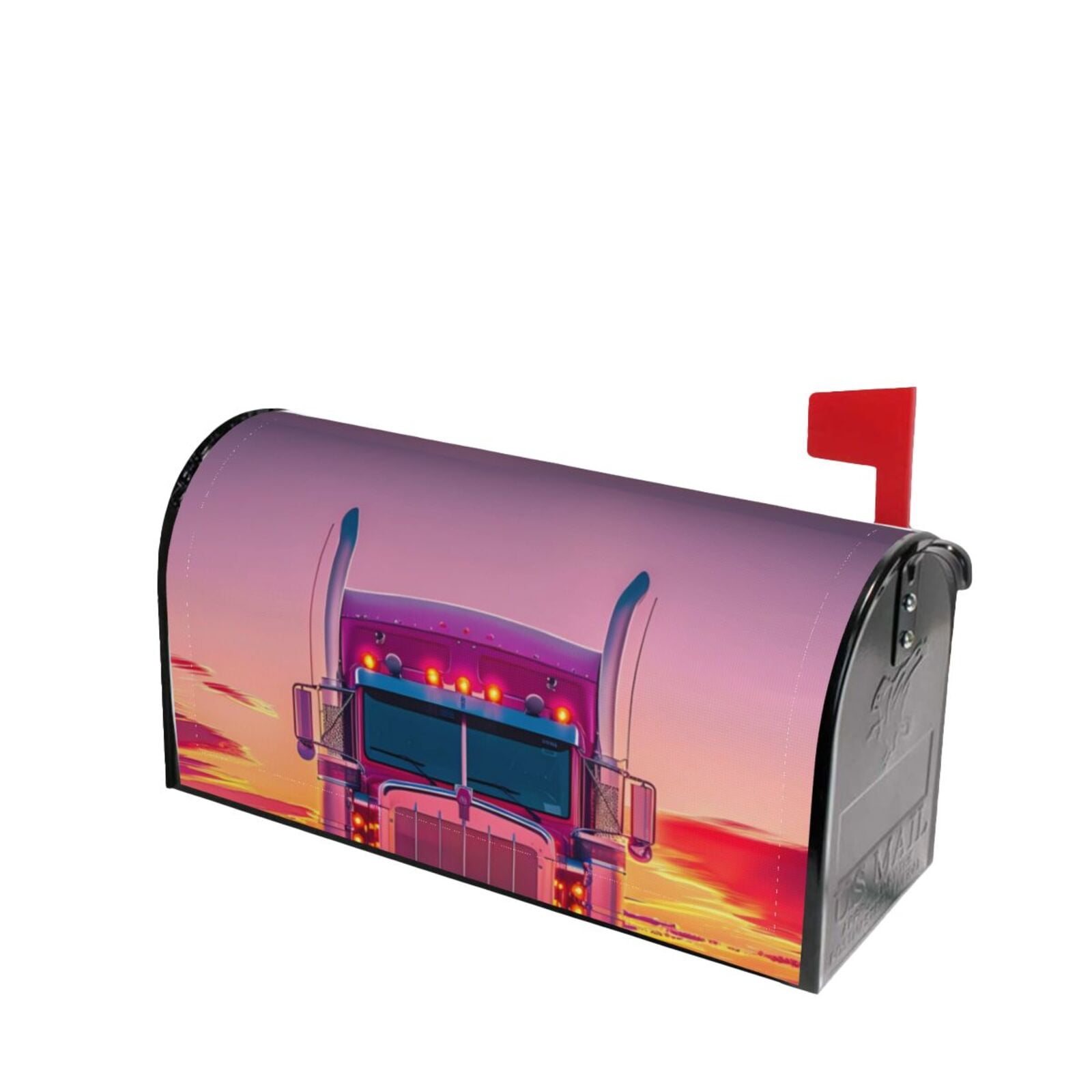 Fotbe Sunset Truck Highway Mailbox Covers Post Letter Box Cover Garden ...