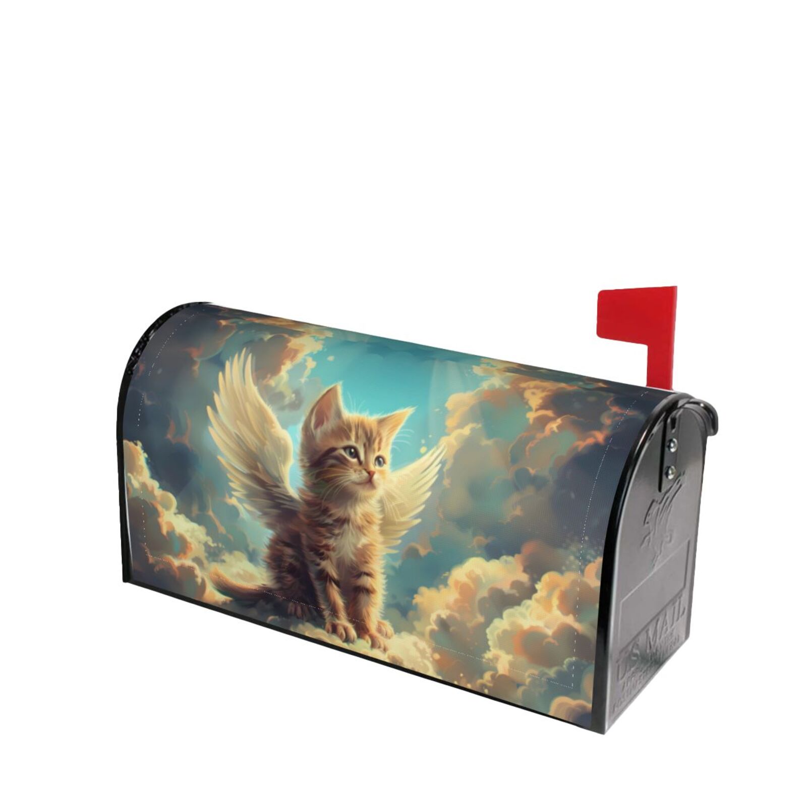 Fotbe Sunshine Cloud Cute Cat Mailbox Covers Post Letter Box Cover ...