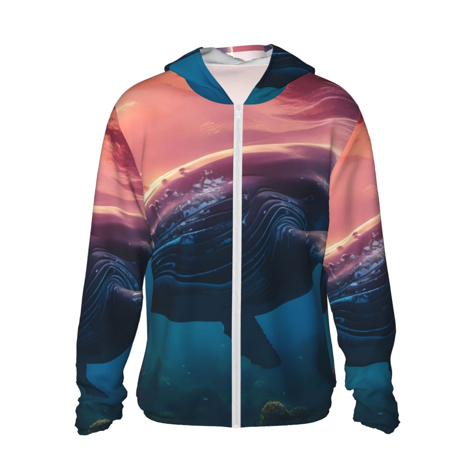 Fotbe Sunshine Ocean Whale Men's Women's UPF 50+ Sun Protection Jacket ...