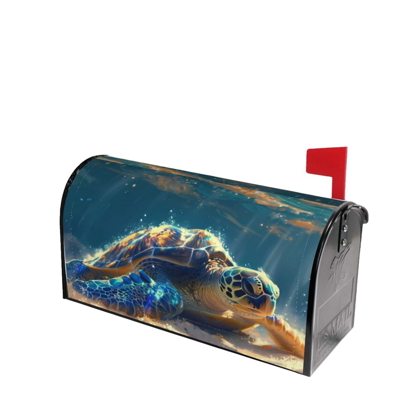 Fotbe Sunshine Underwater Sand Turtle Mailbox Covers Post Letter Box ...
