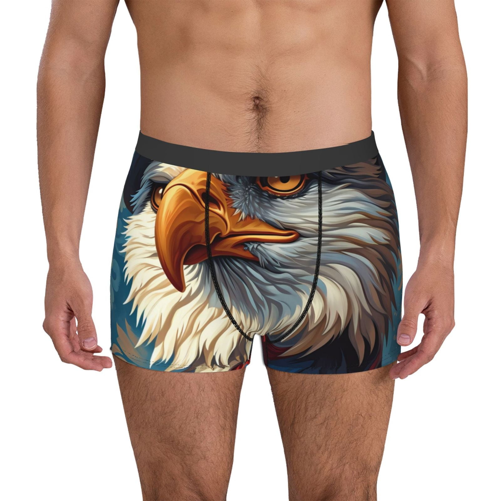 Fotbe Surreal Bald Eagle Gentleman Men’s Total Support Pouch Boxer Briefs, X-Temp Cooling ...