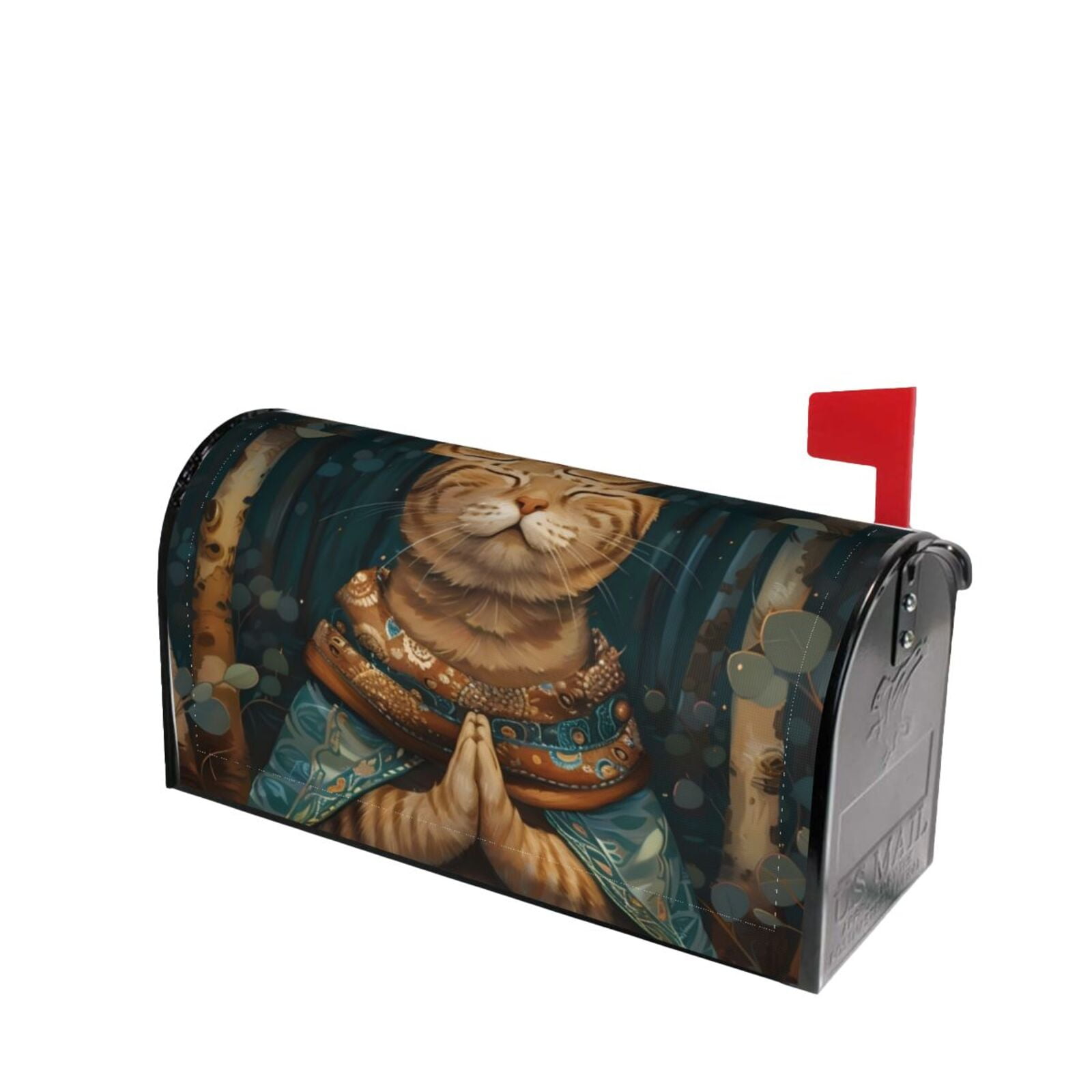Fotbe Surreal Meditating Cat Mailbox Covers Post Letter Box Cover ...