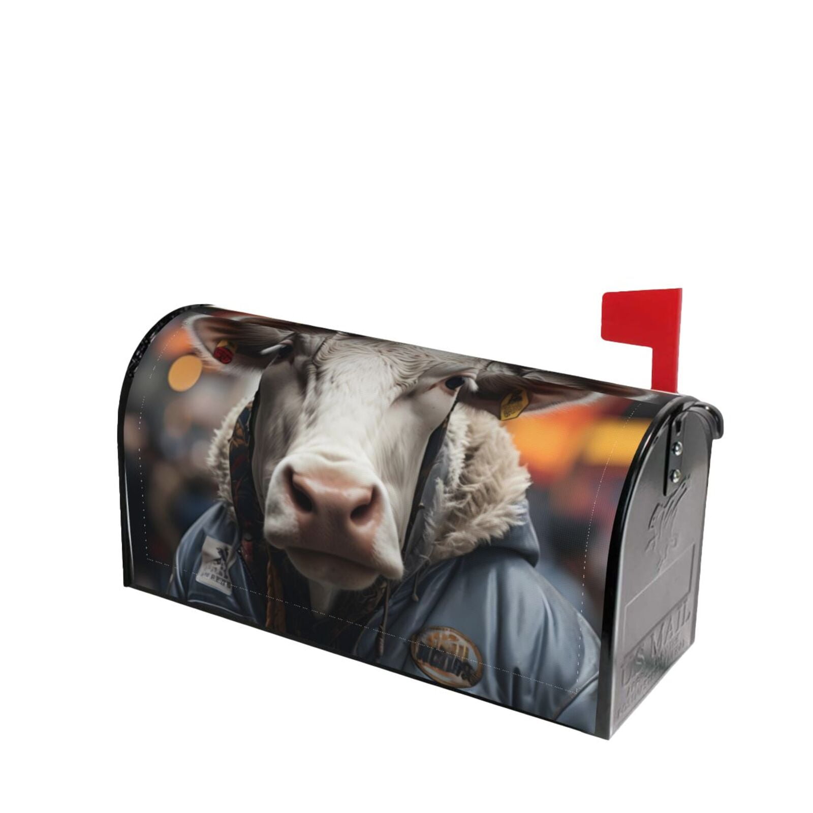 Fotbe Surrealist Cow Mailbox Covers Post Letter Box Cover Garden Decor ...