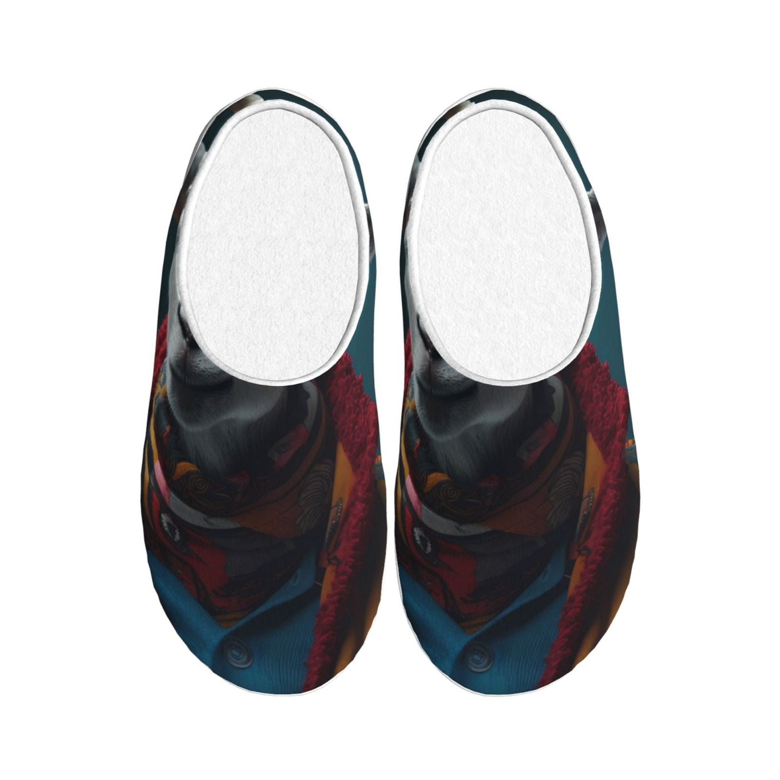 Fotbe Surrealist Goat Pattern Women's Fuzzy Curly Fur Memory Foam ...