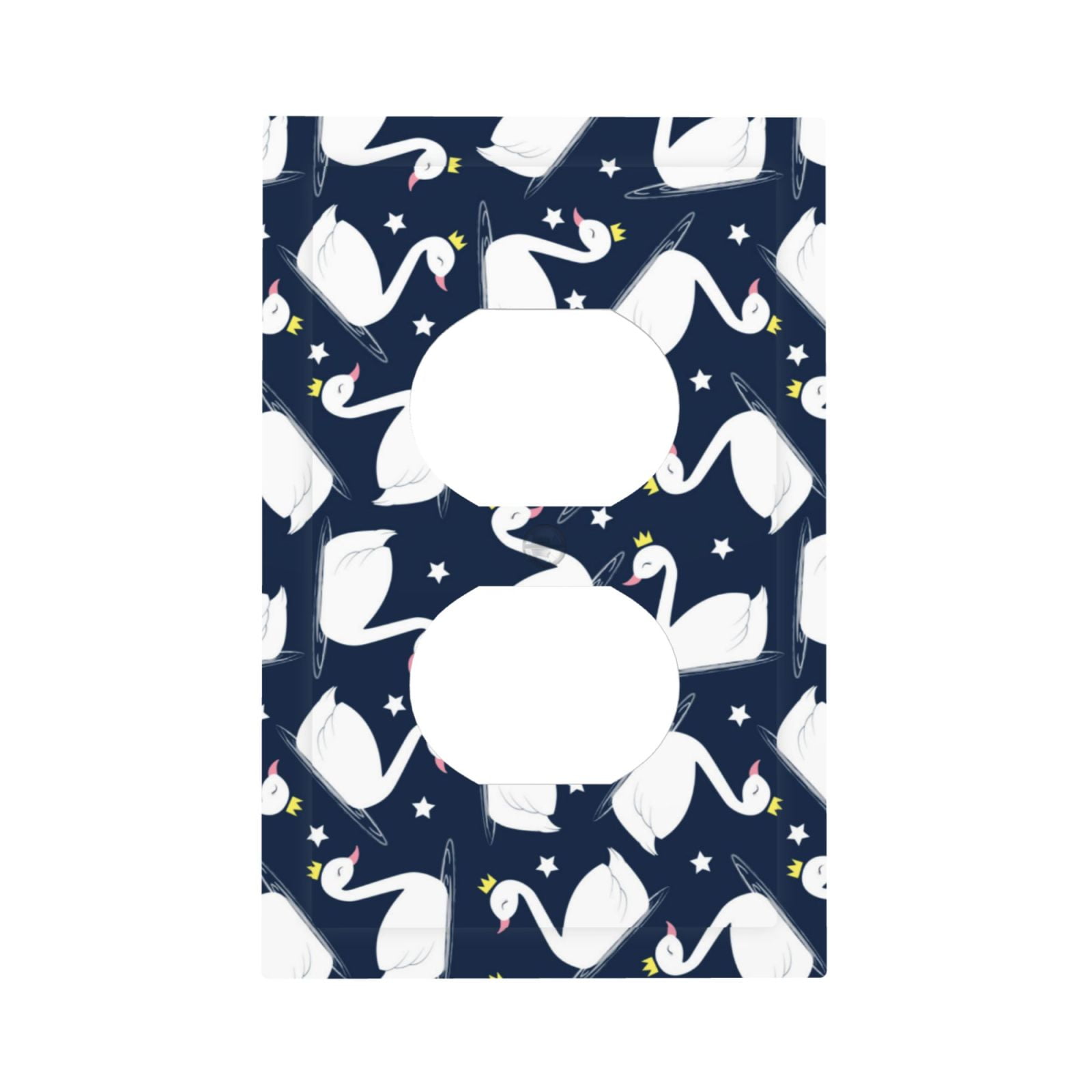 Fotbe Swan Print Duplex Receptacle Wall Plate, 1-Gang 5.0" x3.0" Wall ...