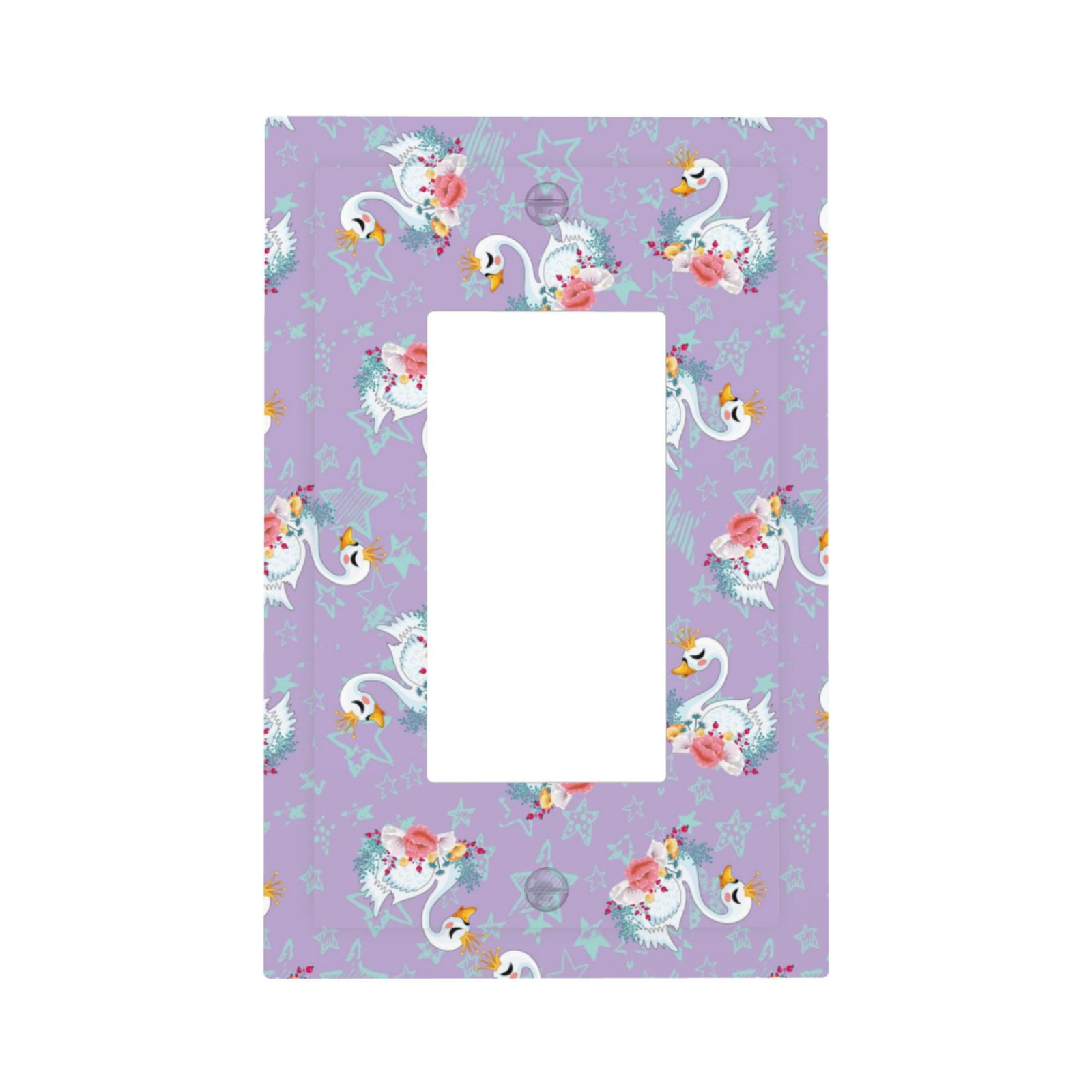 Fotbe Swan With Stars Print Duplex Receptacle Wall Plate, 1-Gang 5.0 ...
