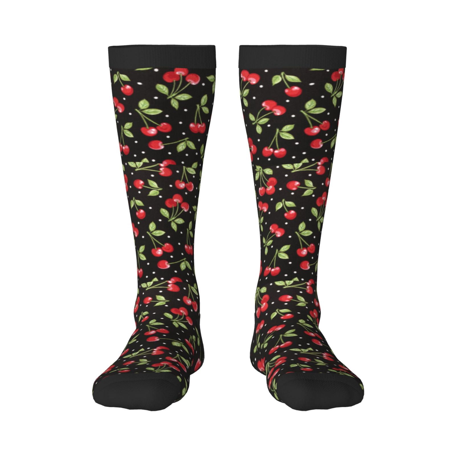 Fotbe Sweet Red Cherry print Women's Men's Novelty Crew Socks Cotton ...