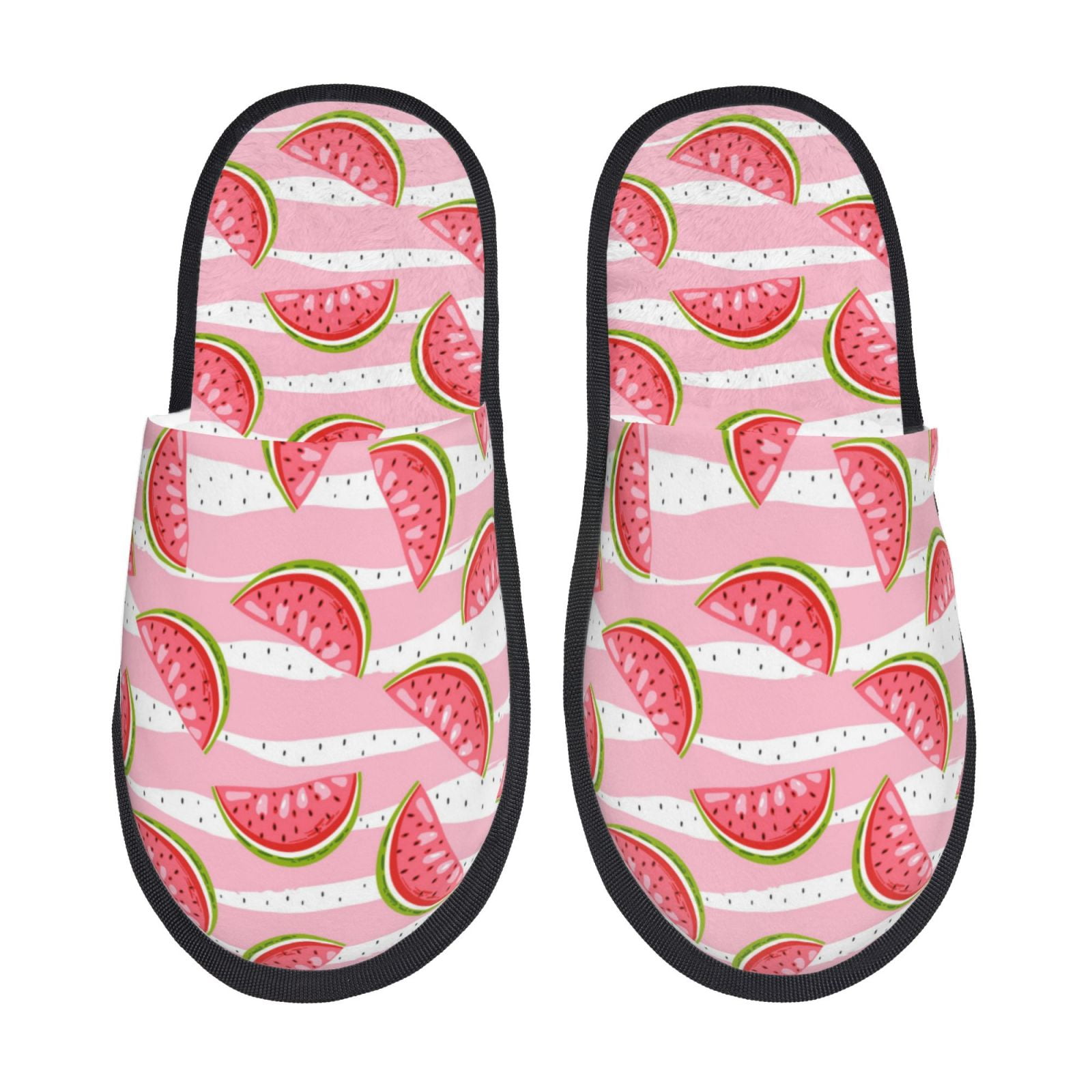 Fotbe Sweet Watermelon Pattern Women's Fuzzy Slippers Plush Slippers ...